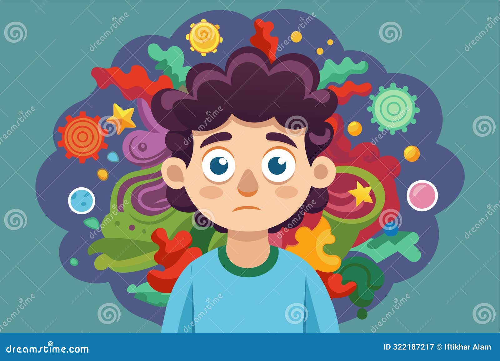 Cartoon Illustration of a Person with OCD, Obsessive Compulsive ...