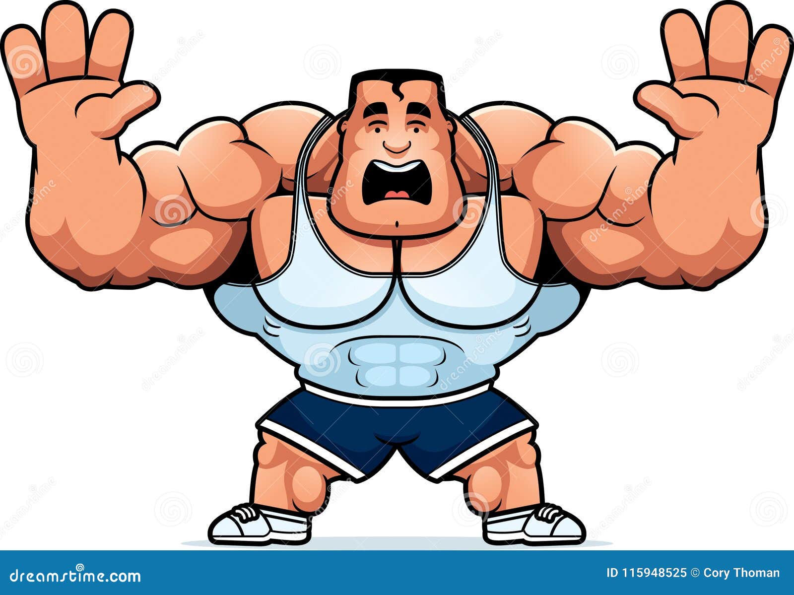 Cartoon Trainer Scared stock vector. Illustration of weightlifter ...