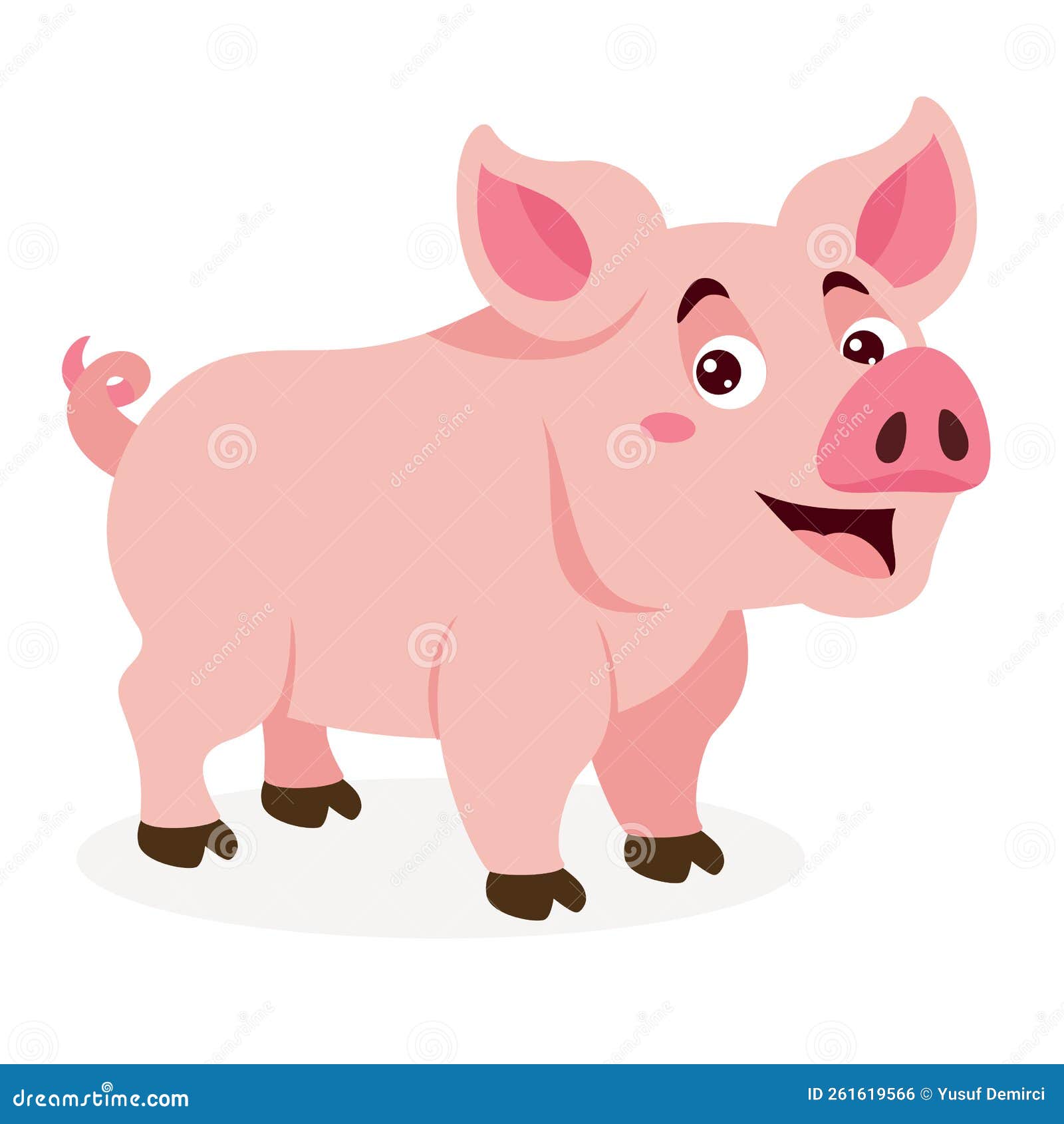 Cartoon Illustration of a Pig Stock Illustration - Illustration of pink ...