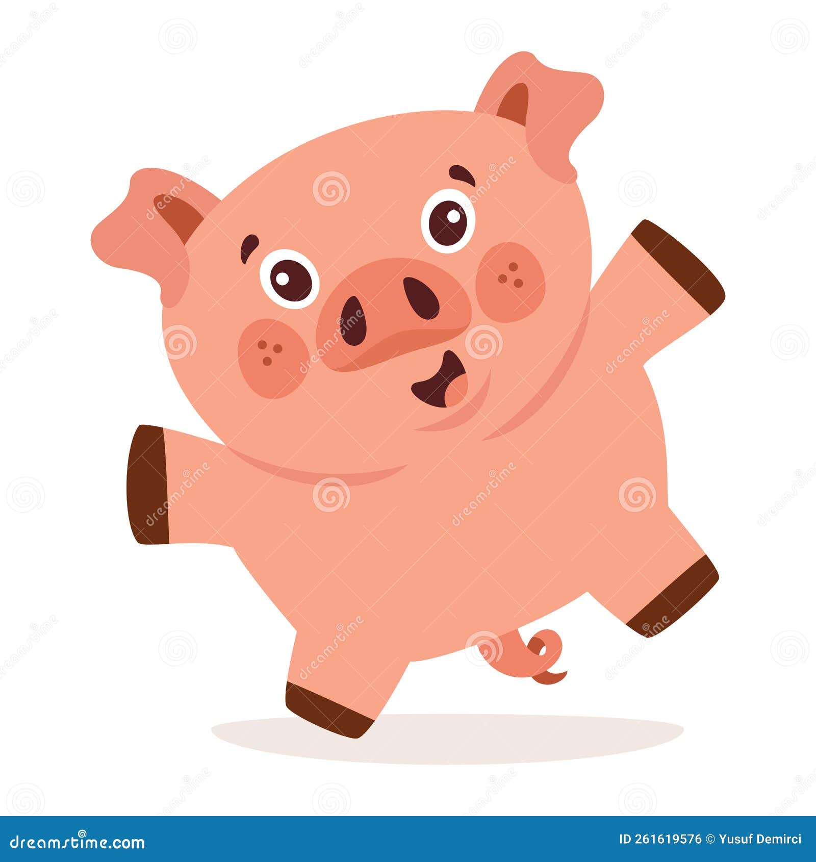 Cartoon Illustration of a Pig Stock Illustration - Illustration of ...