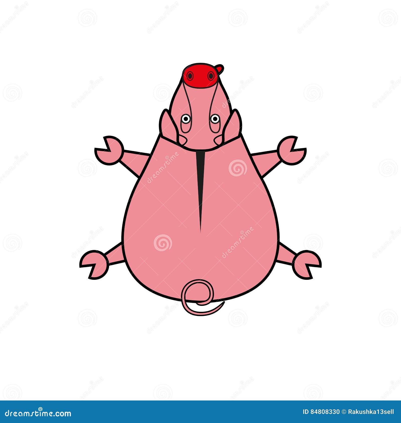 Cartoon Illustration Piggy. Pig Top View. Stock Vector - Illustration ...