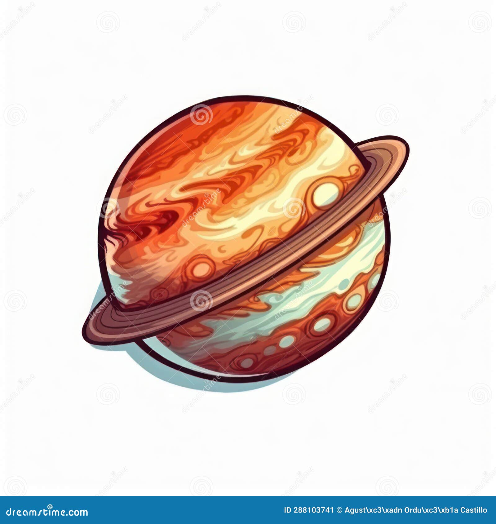 A Cartoon Illustration of the Planet Jupiter. Generative AI. Stock ...