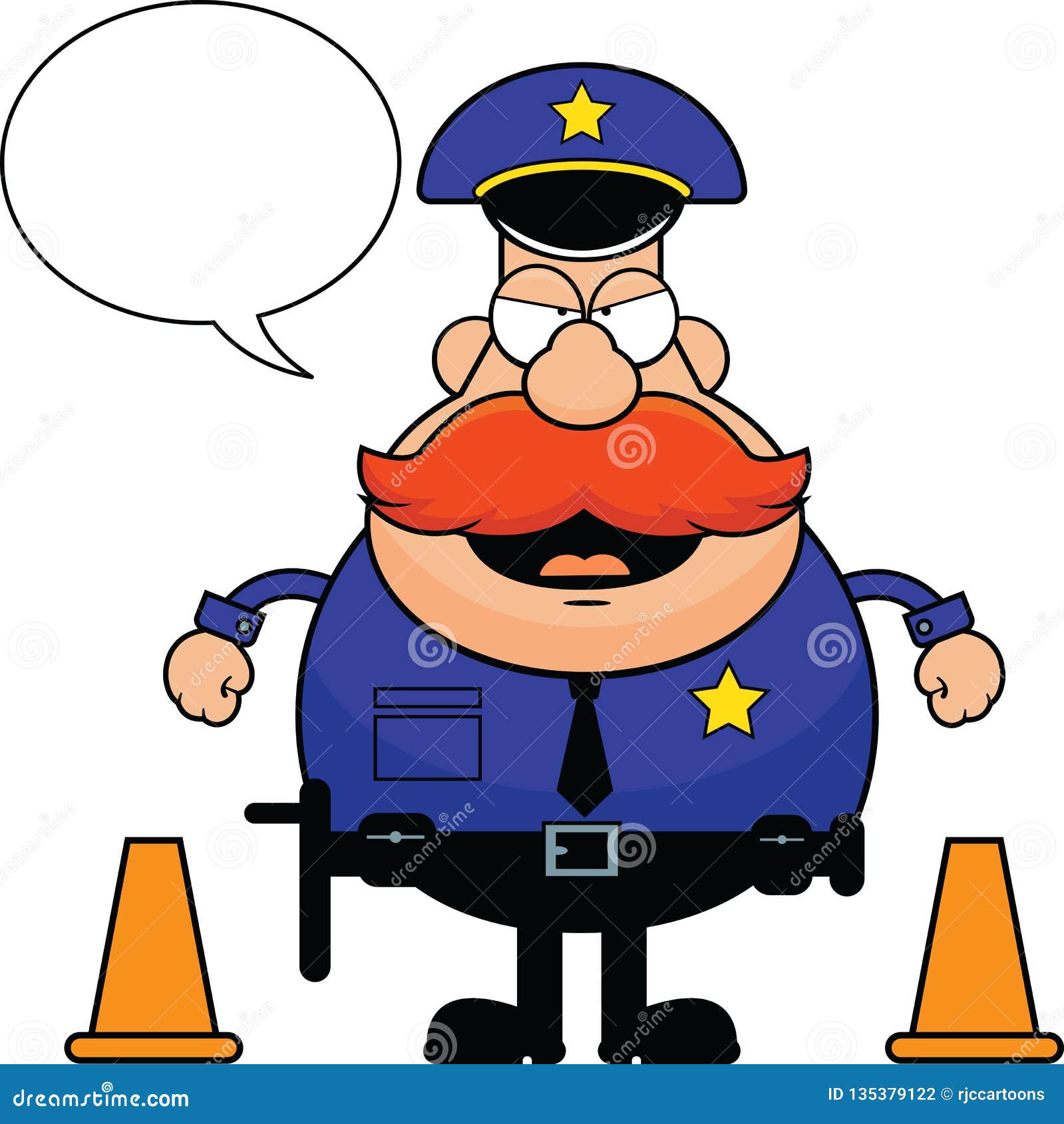 Grumpy Cop Police Cartoon Vector | CartoonDealer.com #74900157