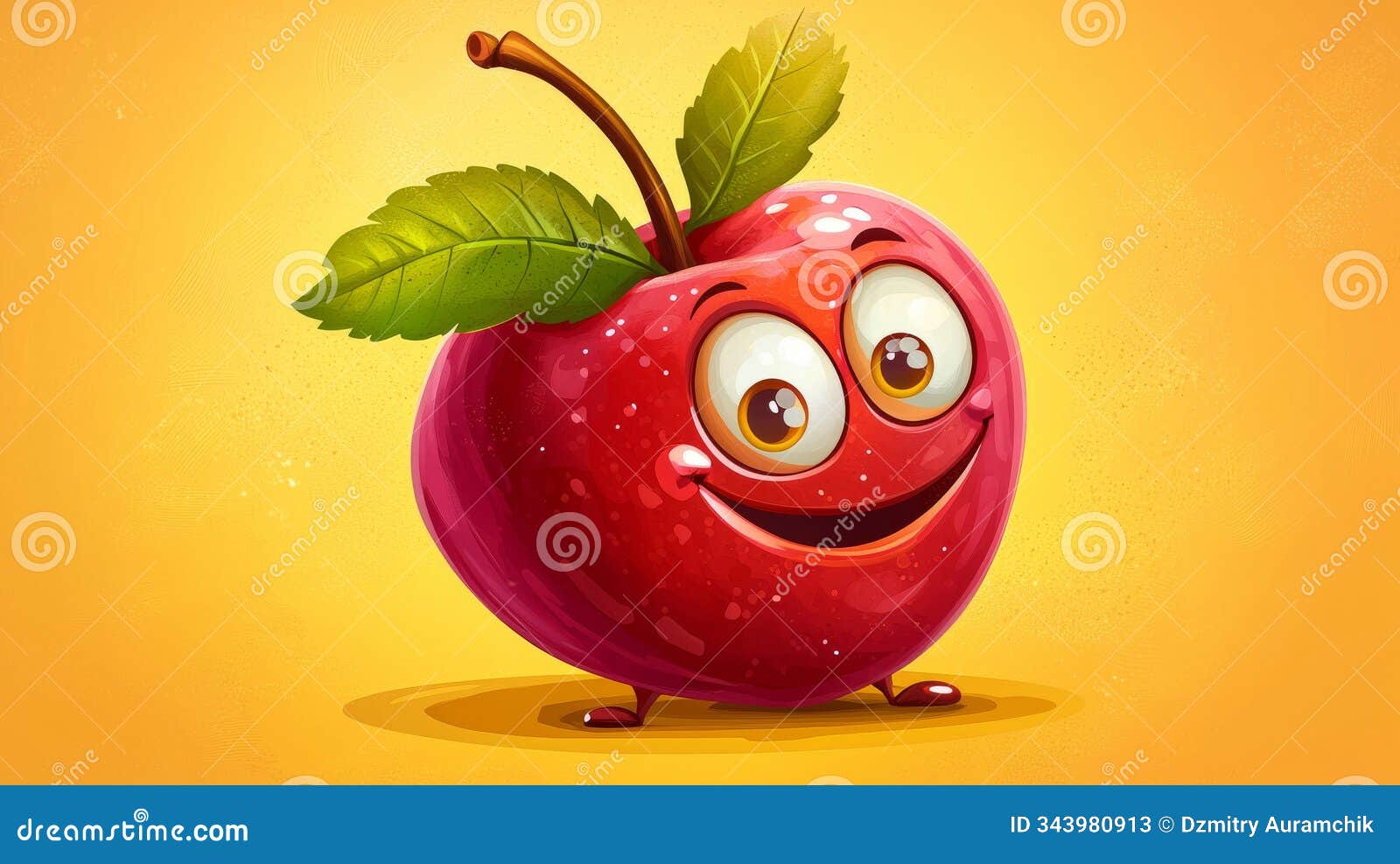 This Cartoon Illustration Portrays Cherry in a Fun and Whimsical ...