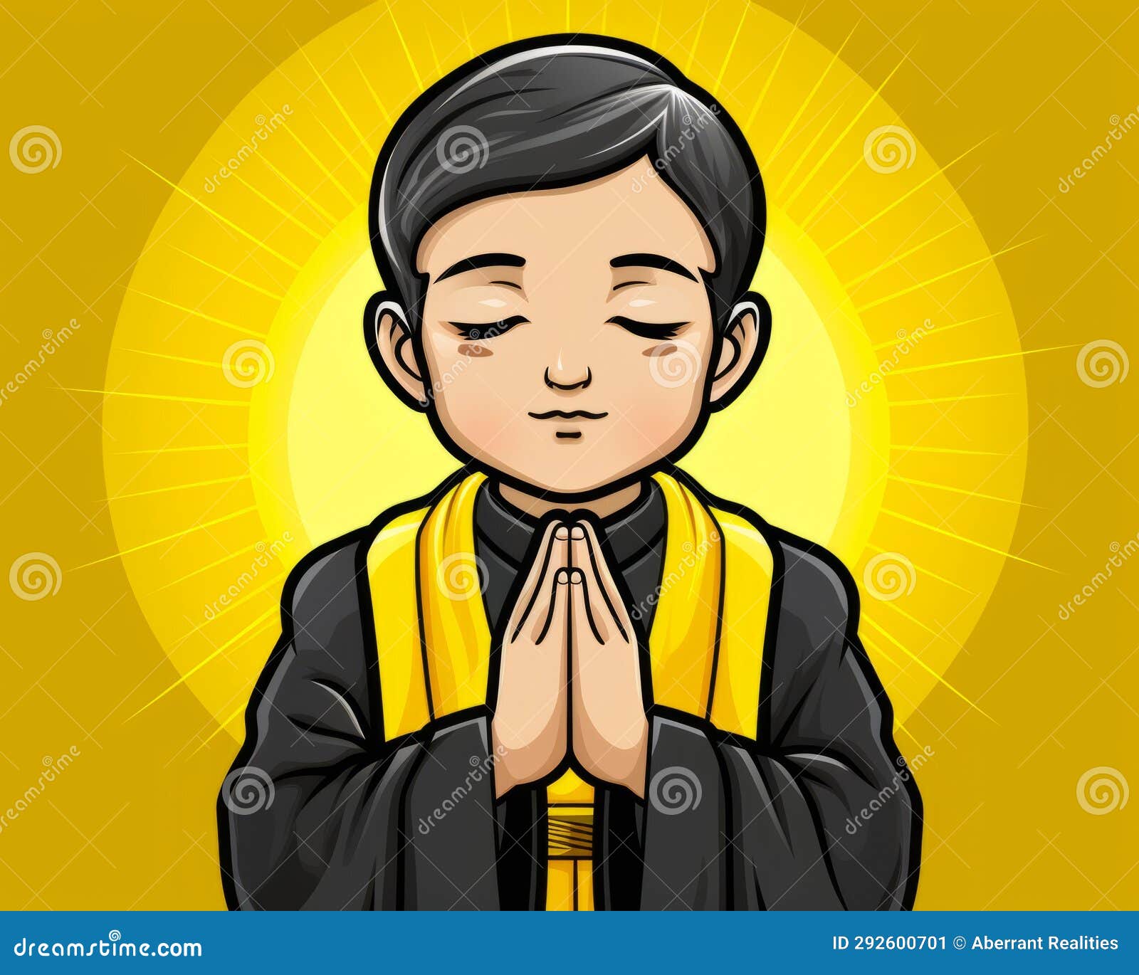 A Cartoon Illustration of a Priest Praying Stock Illustration ...