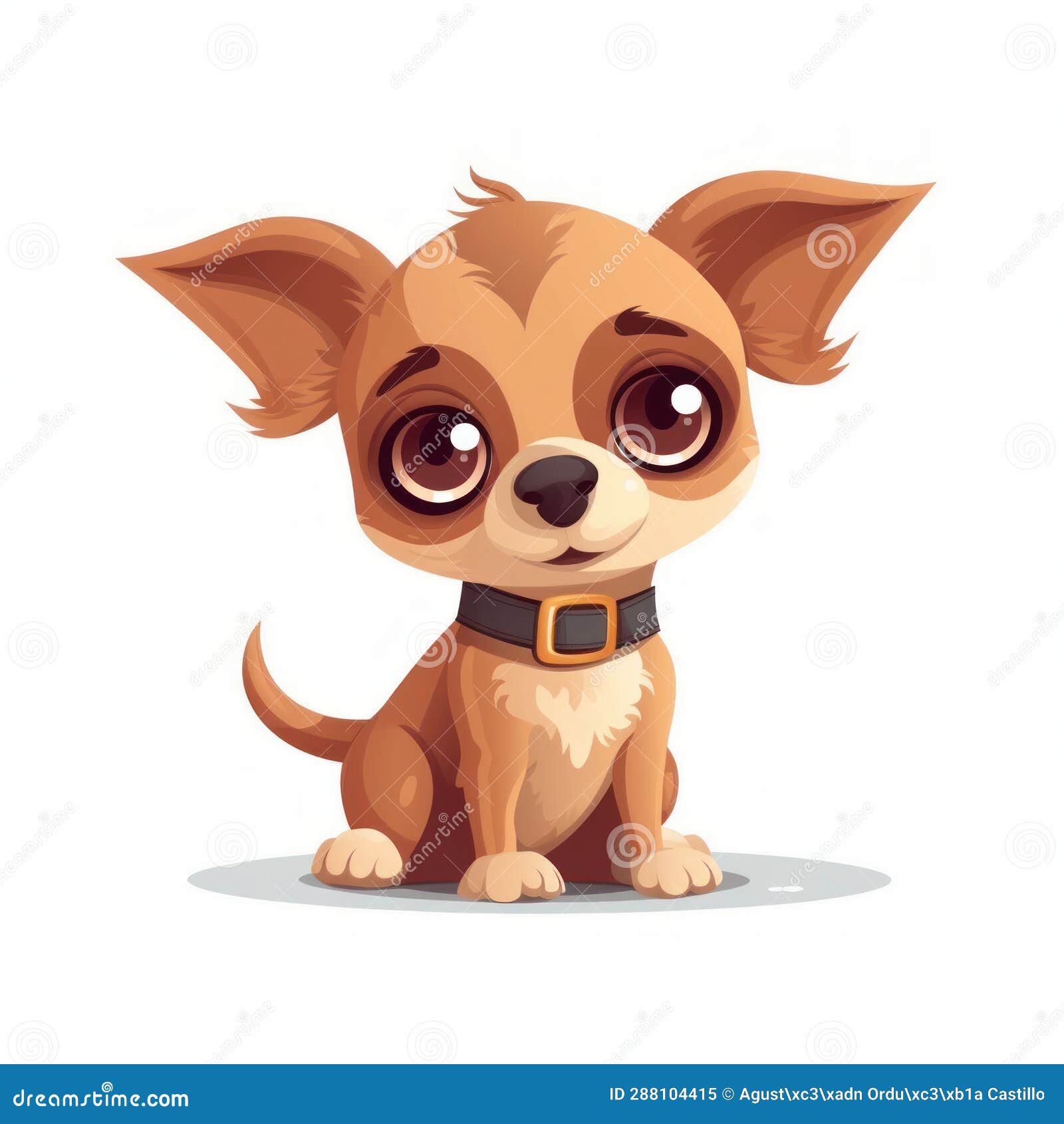 A Cartoon Illustration of a Puppy. Generative AI. Stock Illustration ...