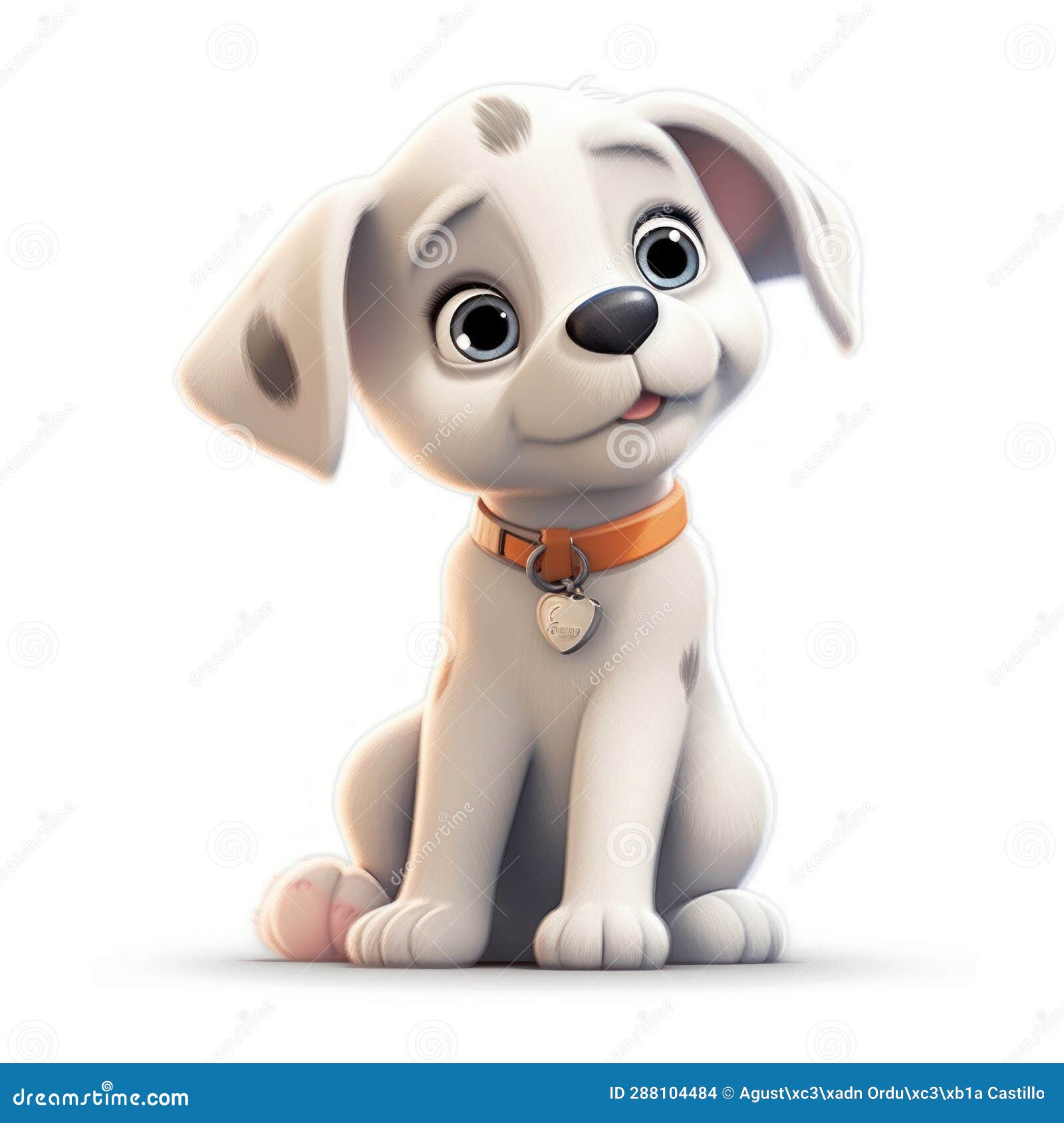 A Cartoon Illustration of a Puppy. Generative AI. Stock Illustration ...