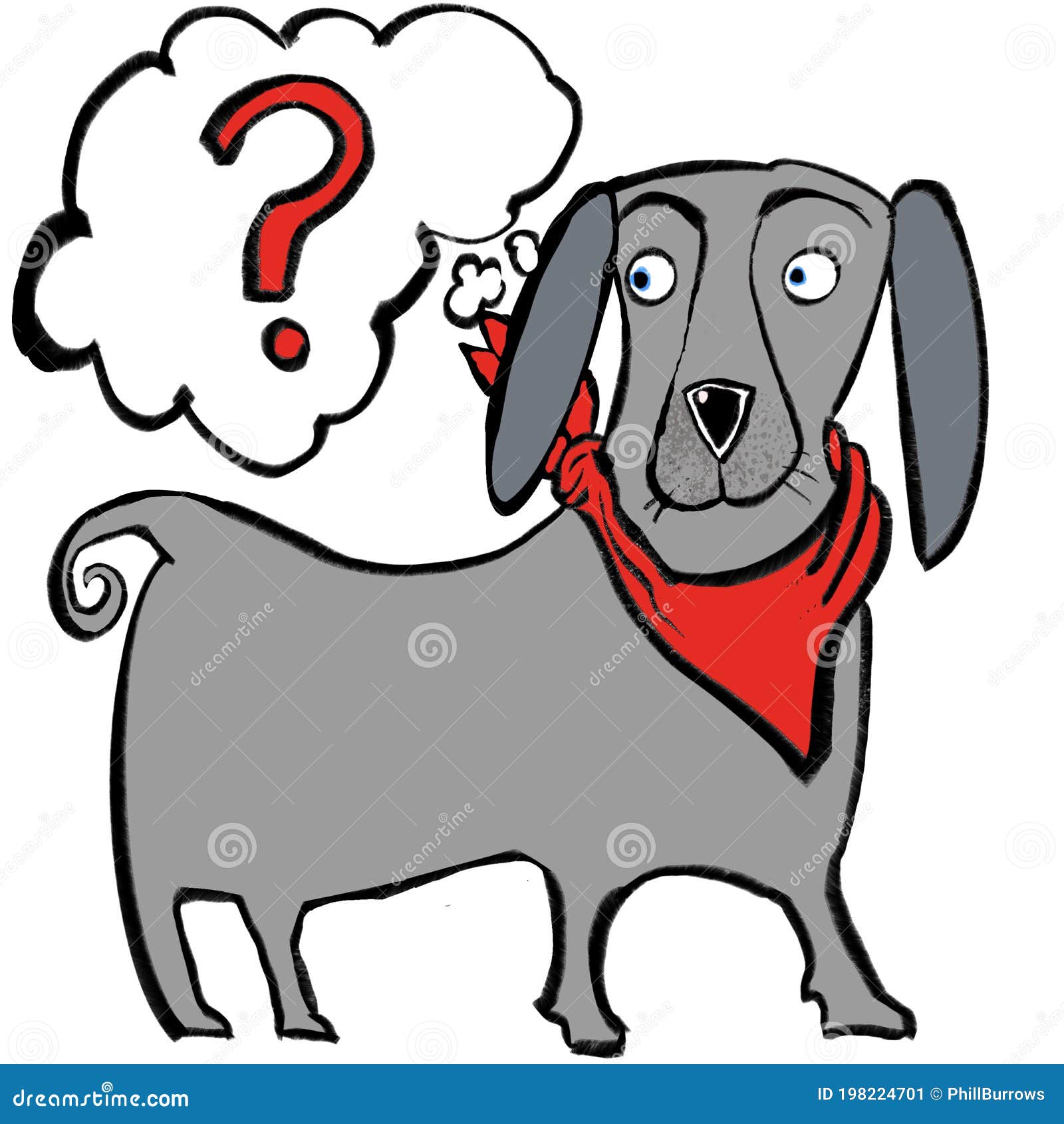 Questioning Dog stock illustration. Illustration of expression - 198224701
