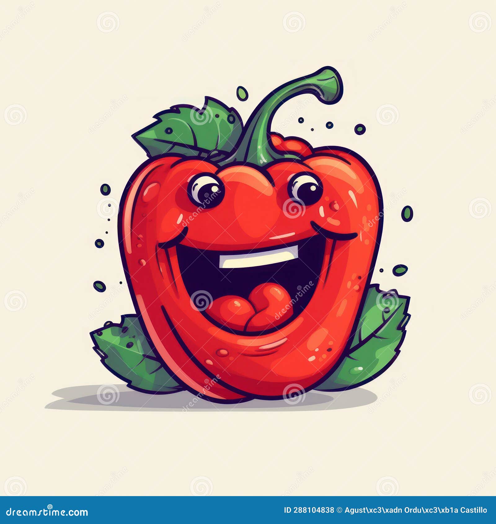 A Cartoon Illustration of a Red Bell Pepper. Generative AI. Stock Photo ...