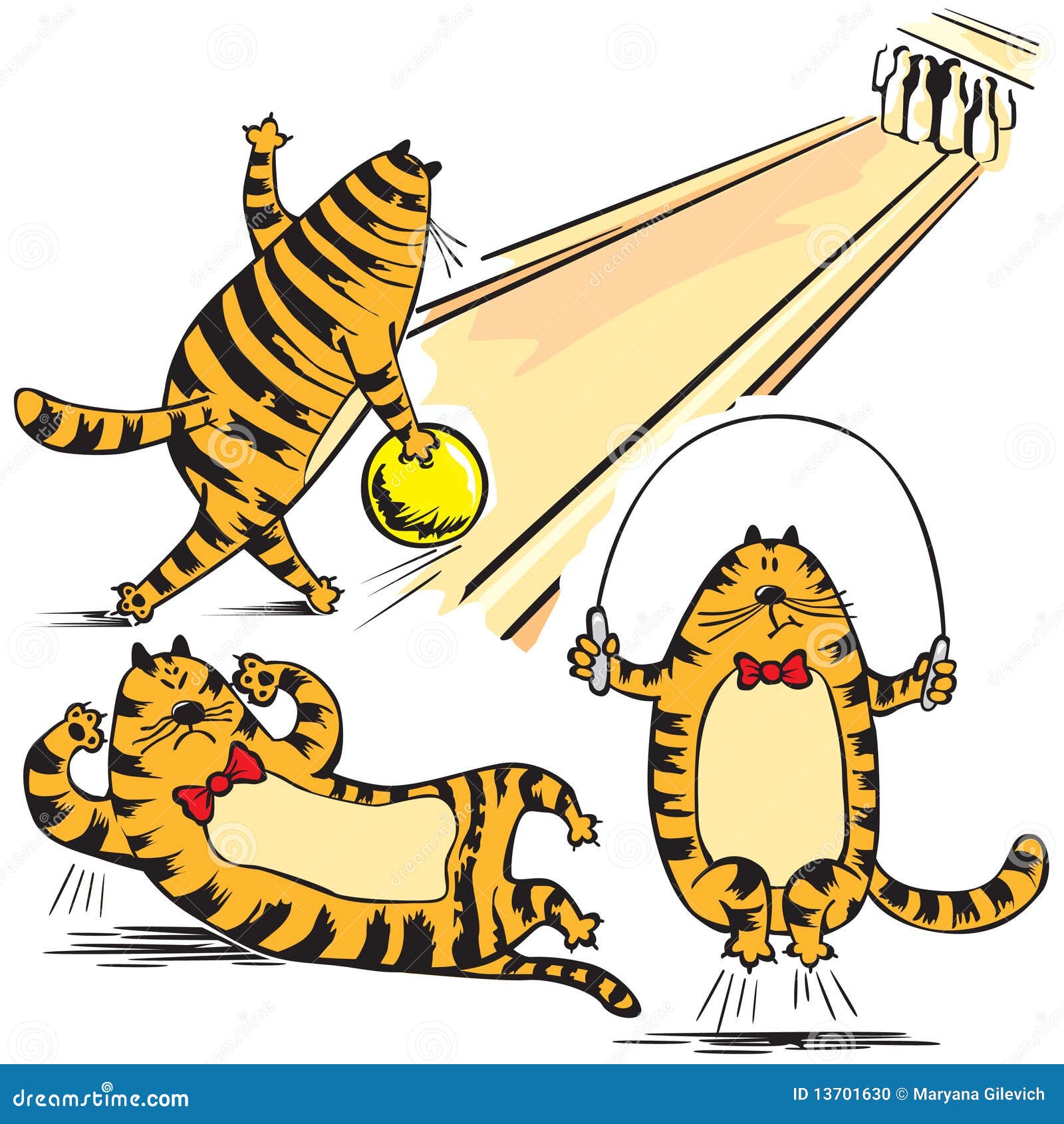 Cartoon Illustration of Red Cats Stock Vector - Illustration of cats ...