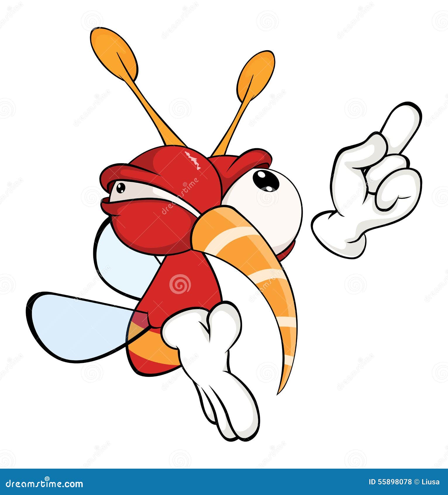 Cartoon Illustration of a Red Fly Insect for a Computer Game Stock ...