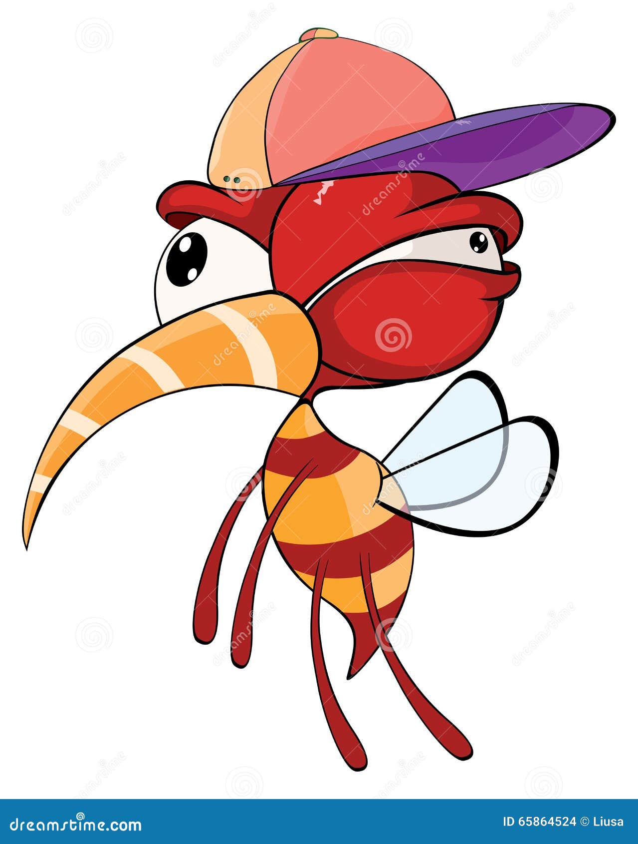 Cartoon Illustration of Red Fly Insect Stock Vector - Illustration of ...