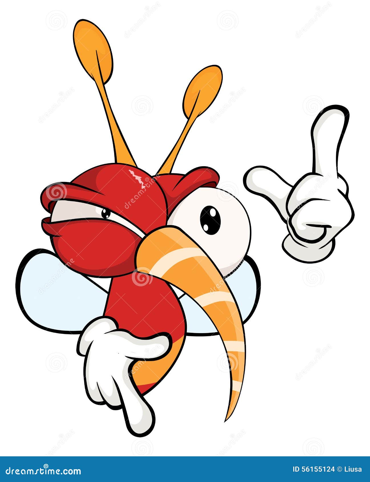Cartoon Illustration of a Red Fly Insect Stock Vector - Illustration of ...