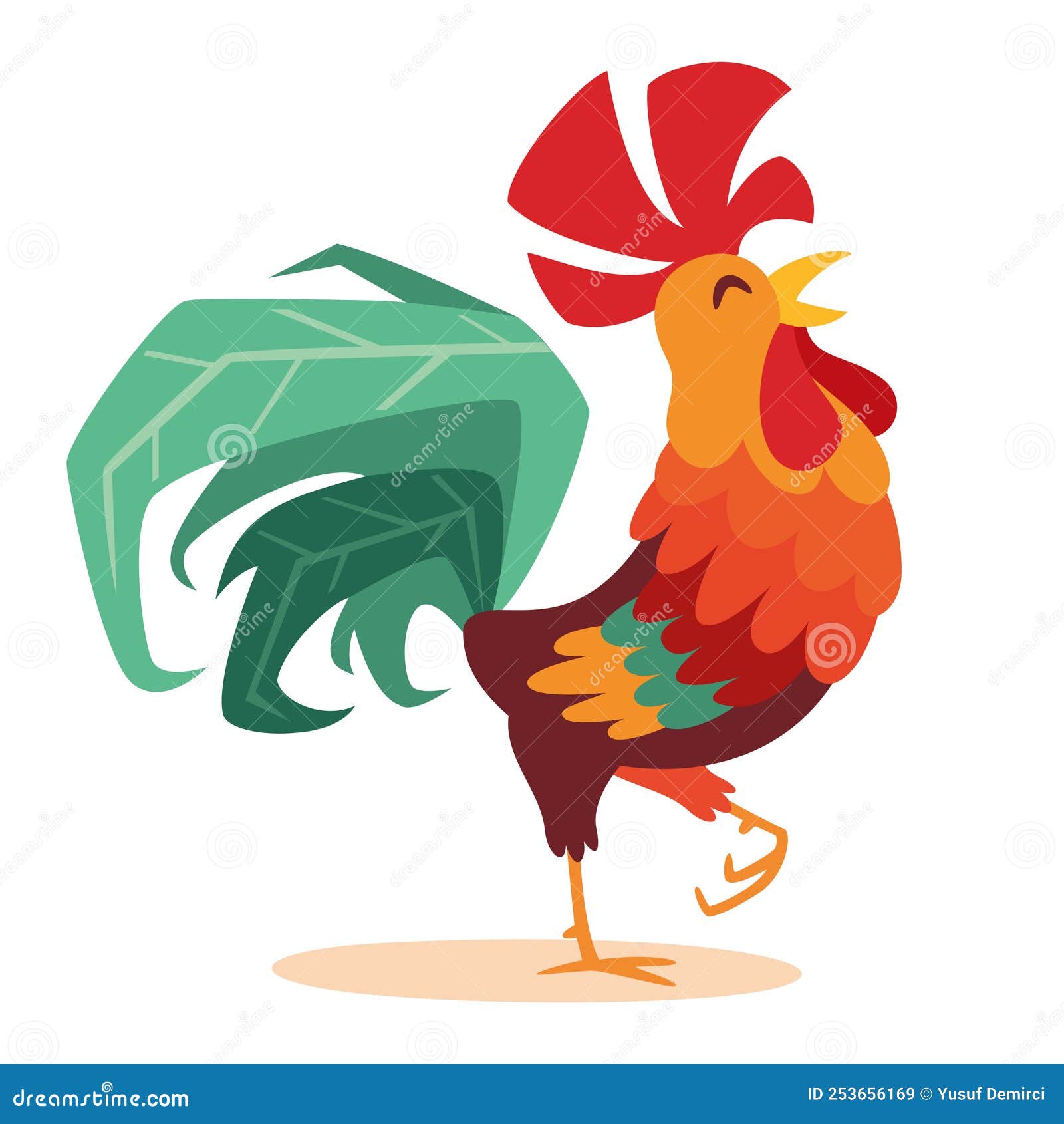 Cartoon Illustration of a Rooster Stock Vector - Illustration of ...