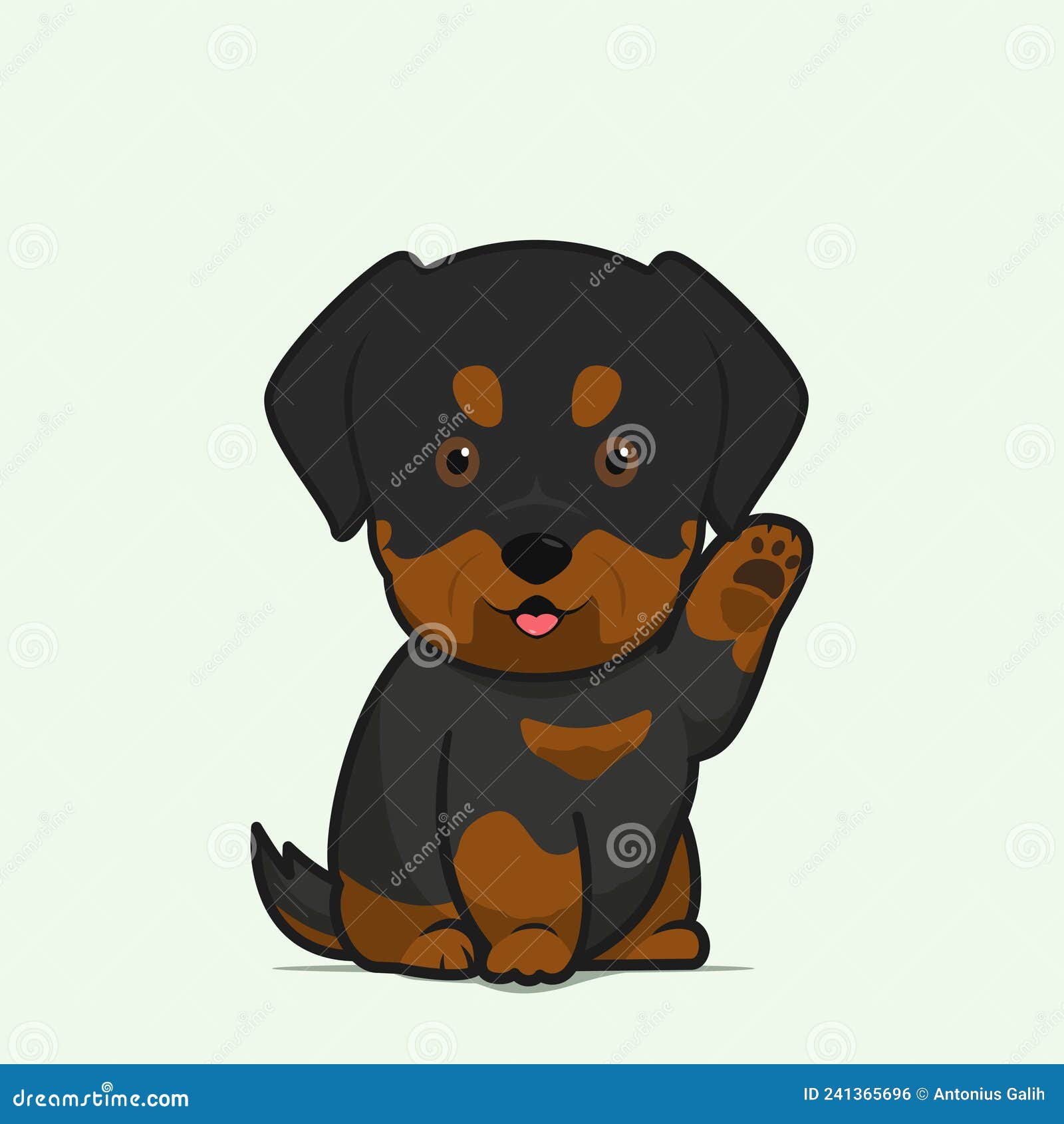 Cartoon Illustration of Rottweiler Dog Cute Pose. Vector Illustration ...