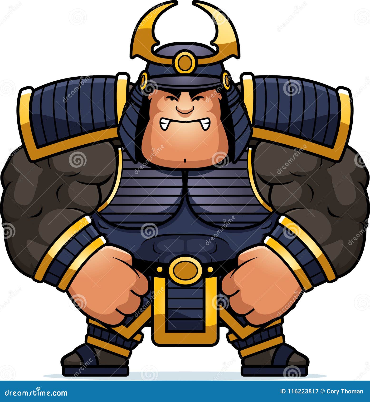 Cartoon Samurai Mad stock vector. Illustration of hulking - 116223817