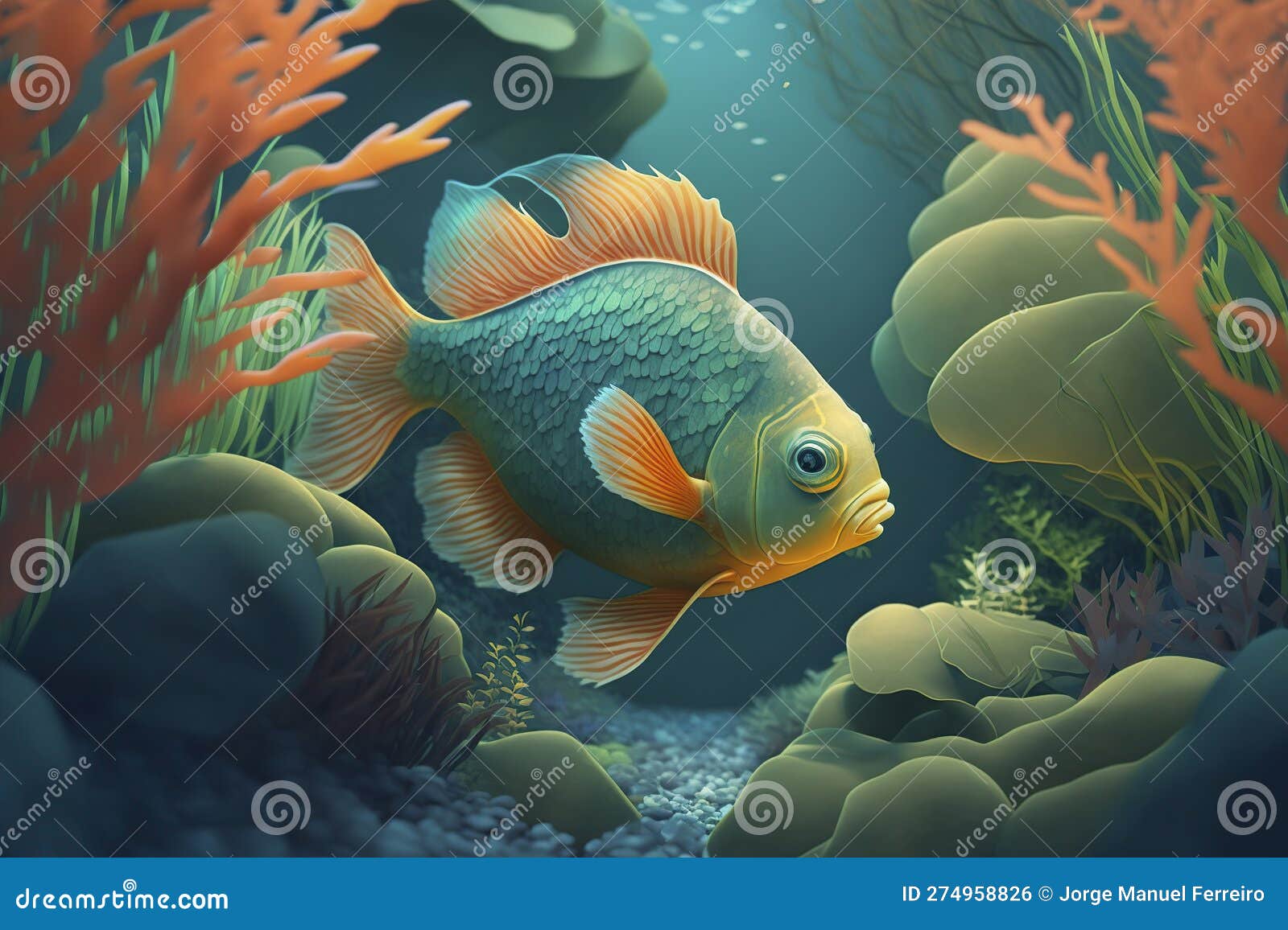 Cartoon Illustration, Seabed, Ai Generative Stock Illustration ...