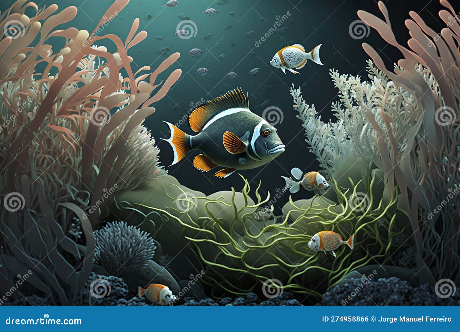 Cartoon Illustration, Seabed, Ai Generative Stock Illustration ...