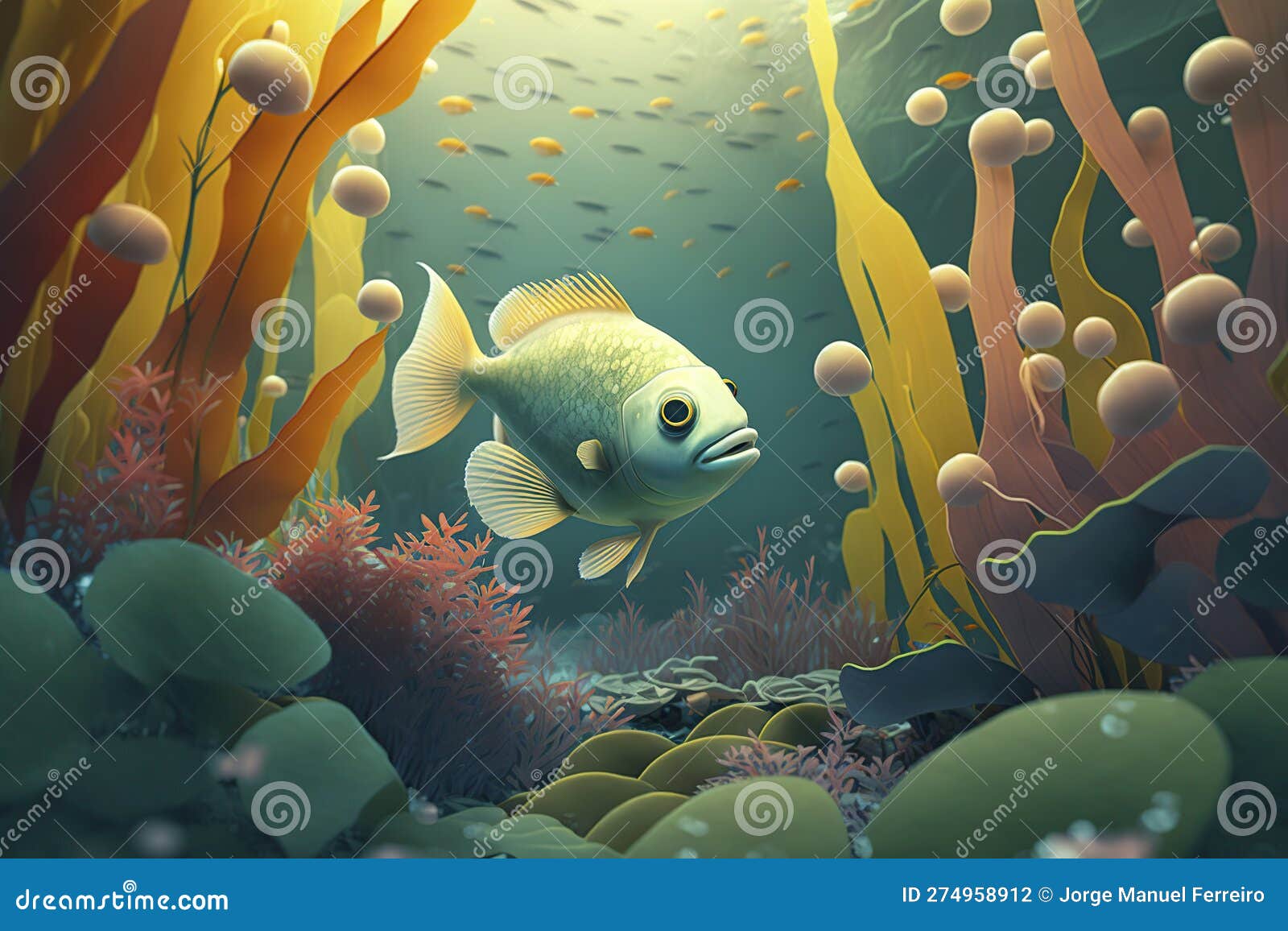 Illustration Of The Seabed With Rocks, Algae, Barnacles Royalty-Free ...