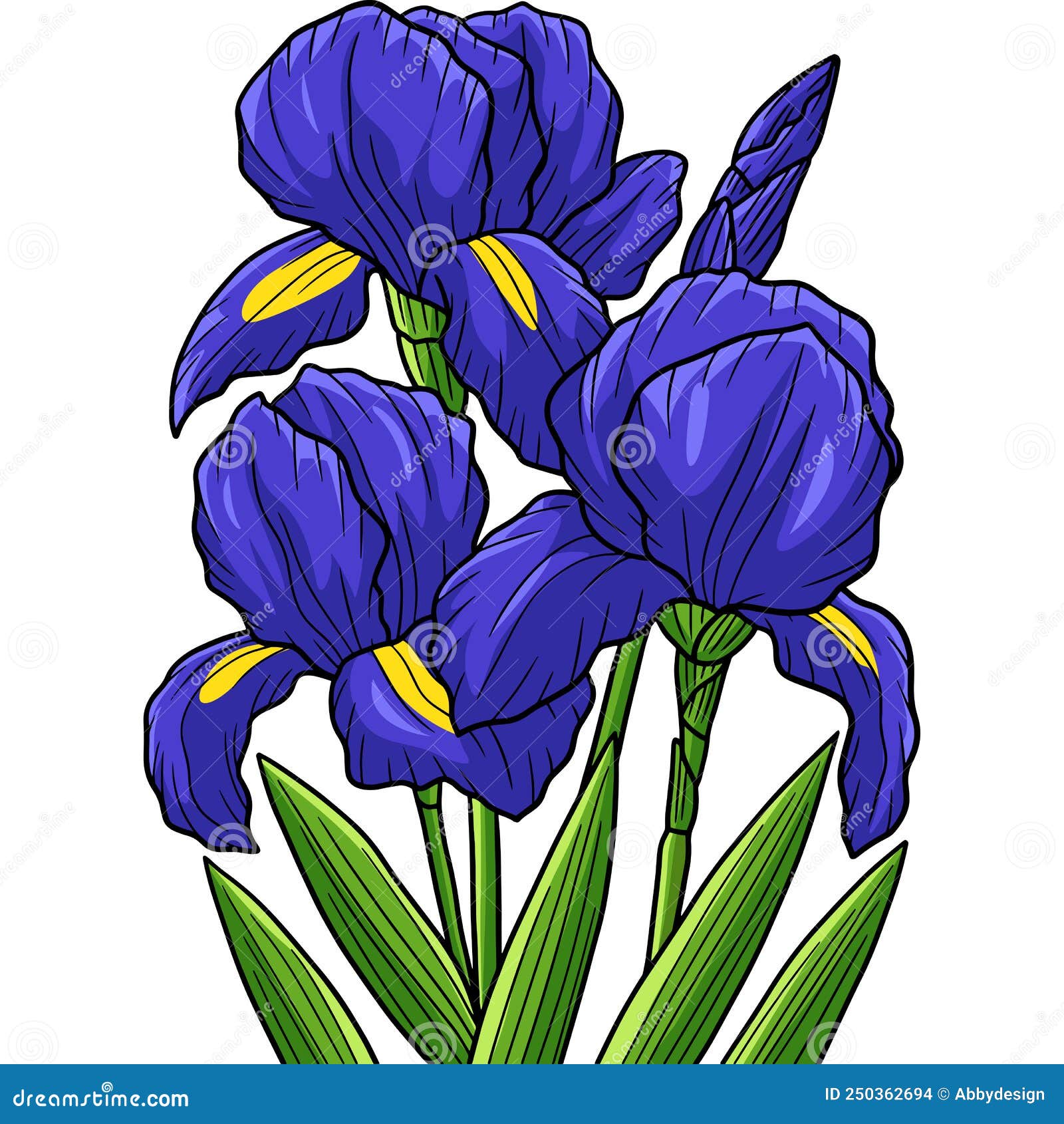 Irises Flower Cartoon Colored Clipart Illustration | CartoonDealer.com ... Irises Flower Cartoon Colored Clipart Illustration | CartoonDealer.com ...