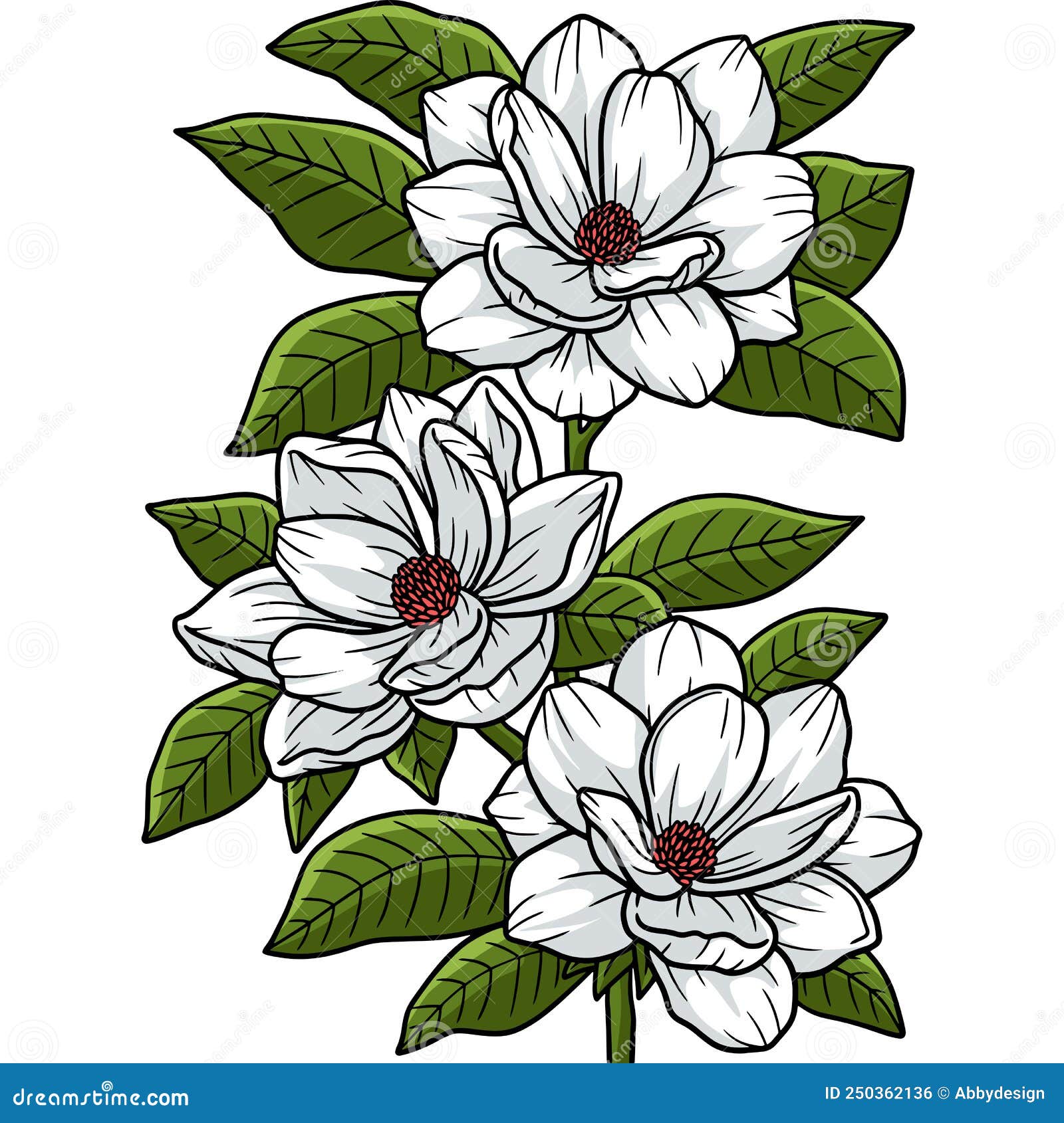 Magnolia Flower Cartoon Colored Clipart Stock Vector - Illustration of ... Magnolia Flower Cartoon Colored Clipart Stock Vector - Illustration of ...