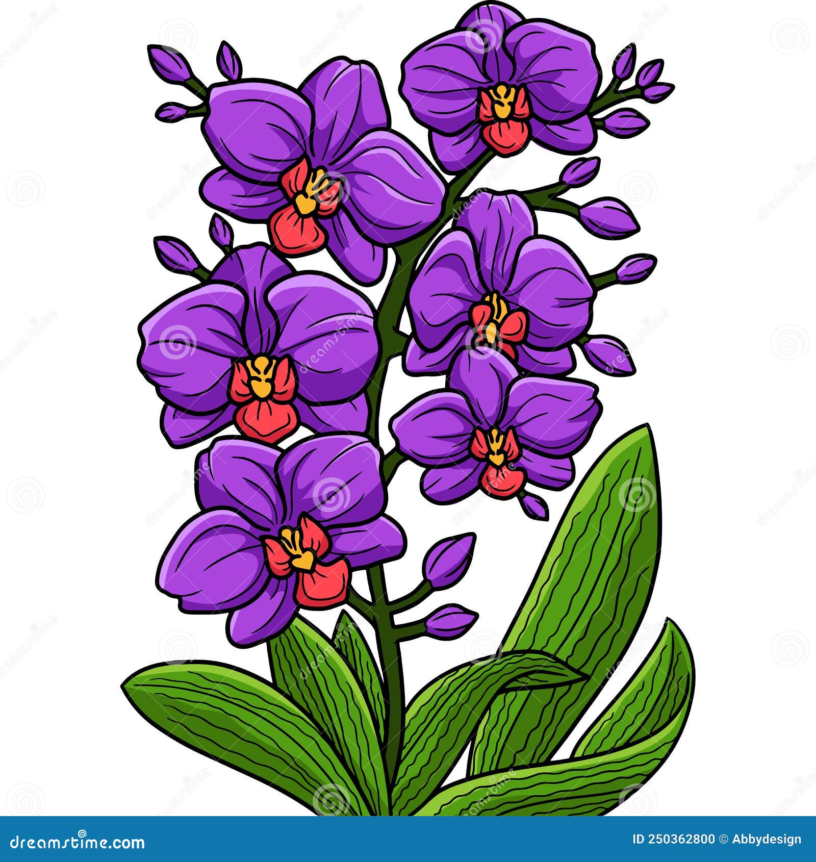 Orchid Flower Cartoon Colored Clipart Illustration Stock Vector ... Orchid Flower Cartoon Colored Clipart Illustration Stock Vector ...