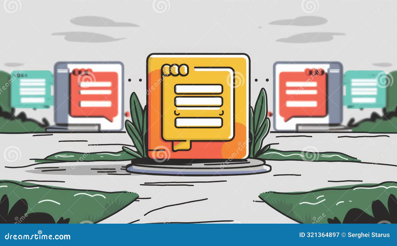A Cartoon Illustration of a Sign with Text on it, AI Stock Illustration ...