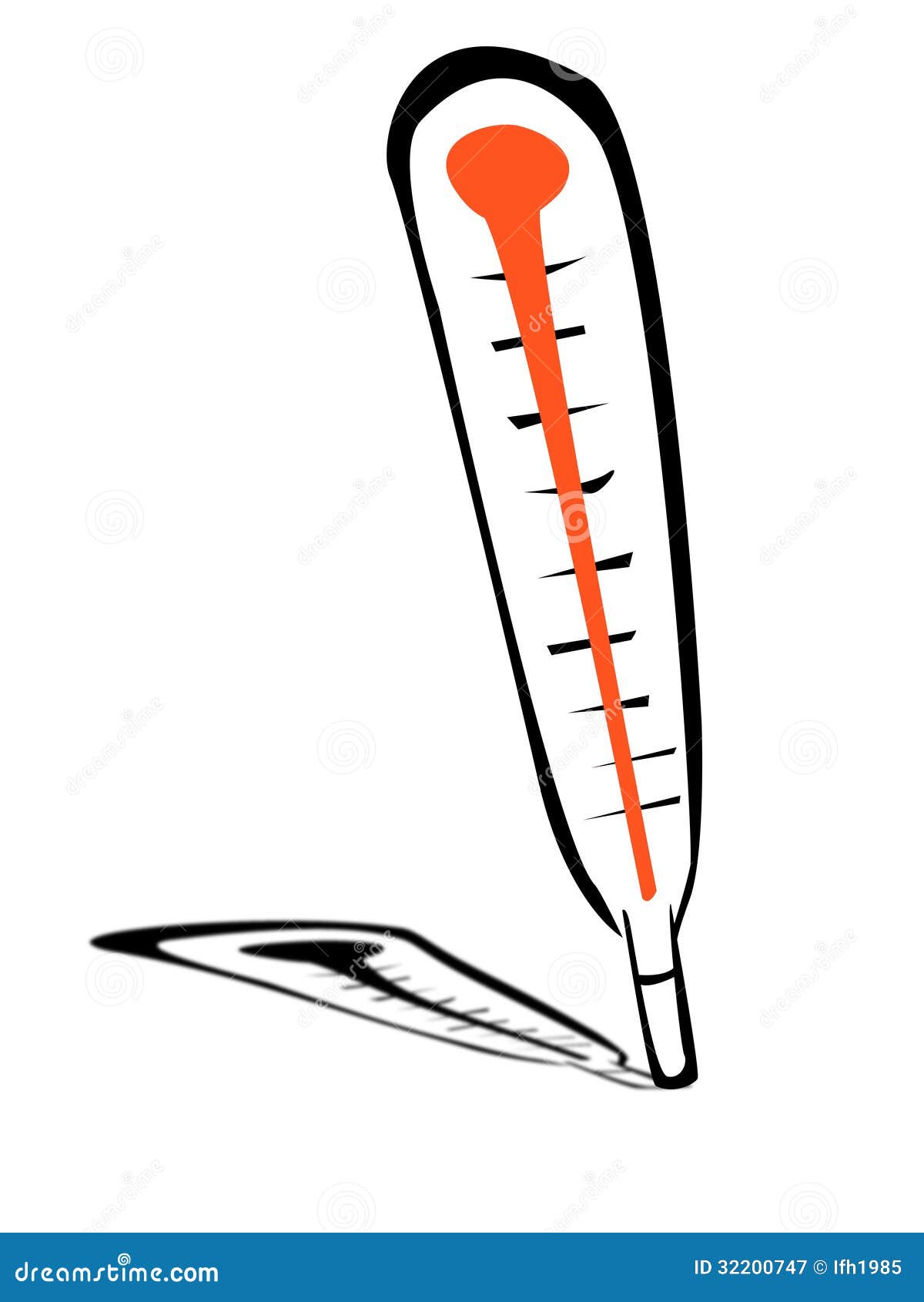 Cartoon Illustration of Silhouette Thermometer Stock Illustration ...