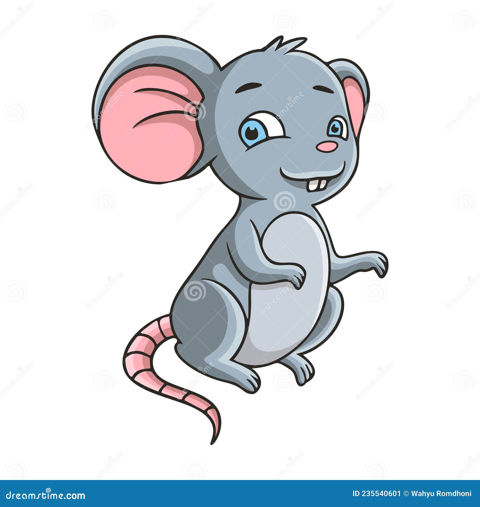 Cartoon Illustration Sitting Mouse Stock Illustration - Illustration of ...