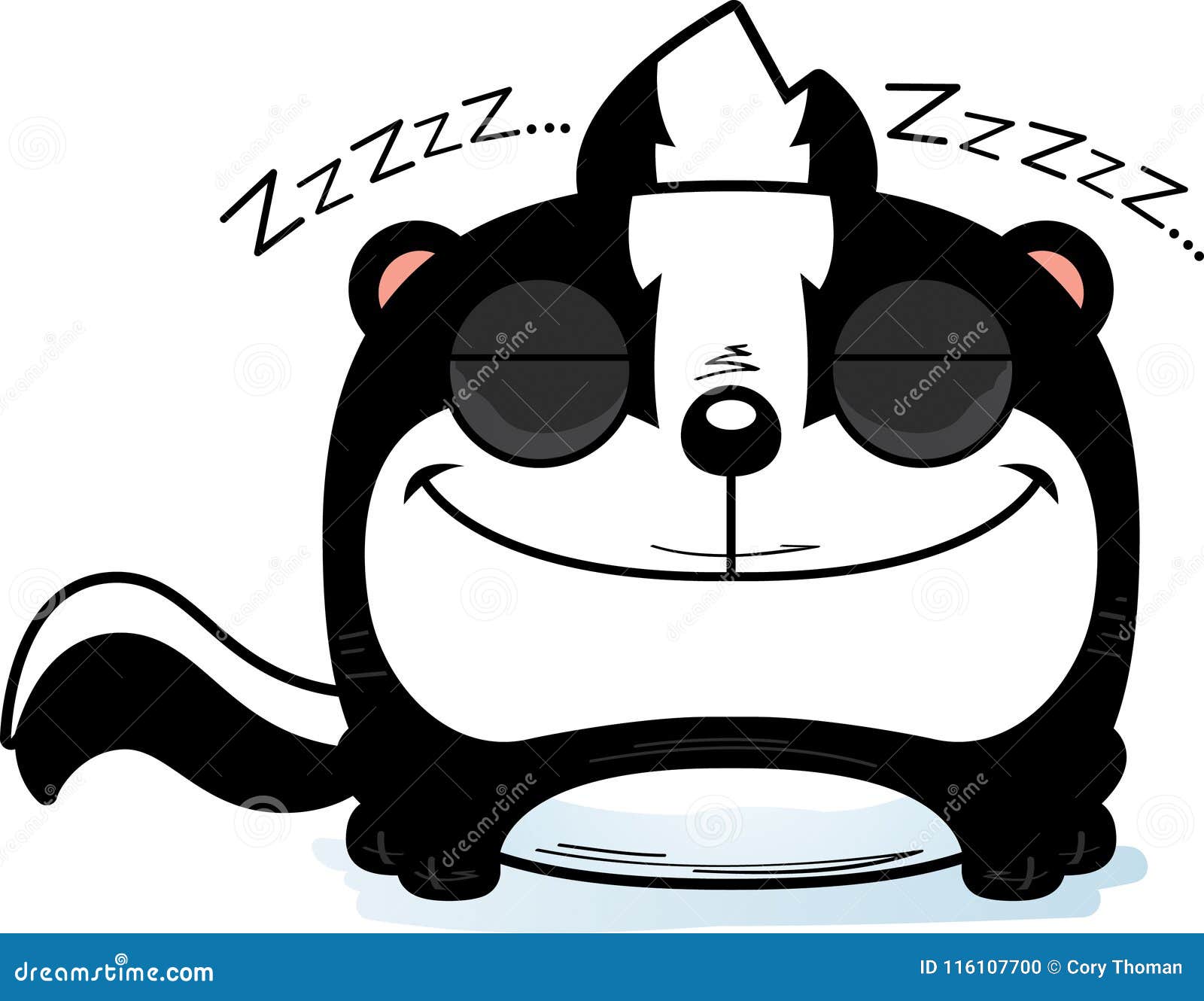 Cartoon Skunk Napping stock vector. Illustration of little - 116107700
