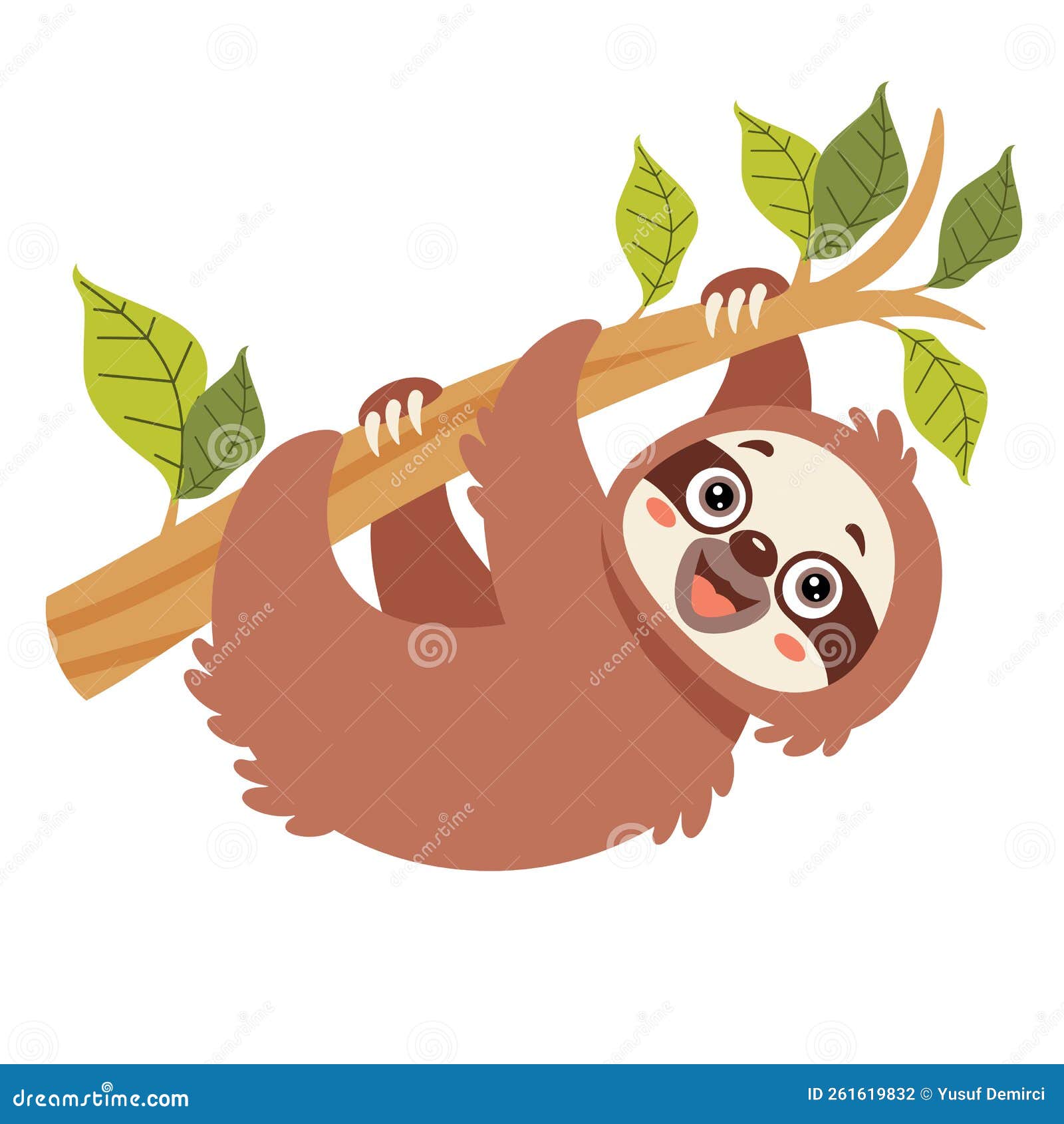 Cartoon Illustration of a Sloth Stock Illustration - Illustration of ...
