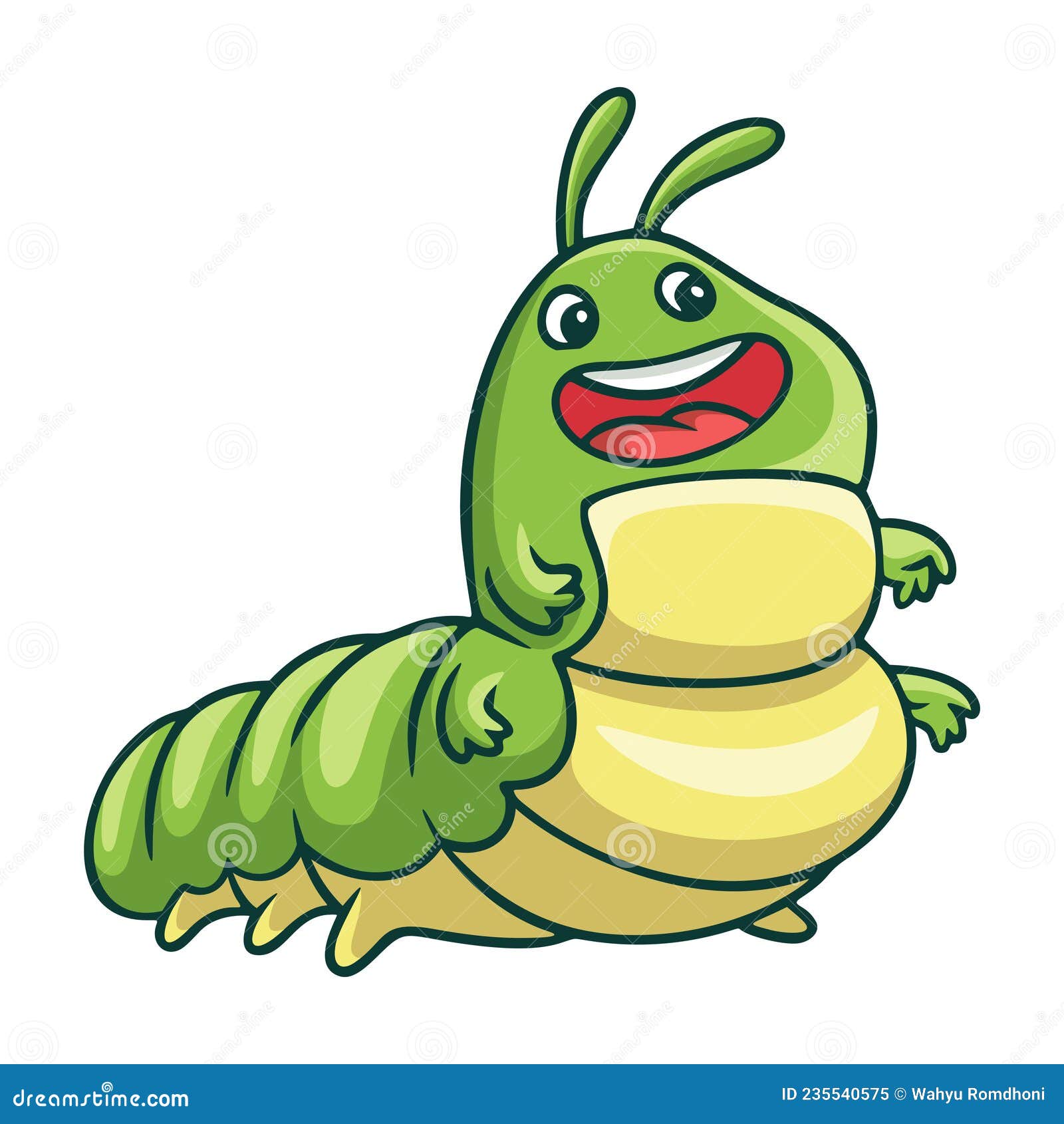 Cartoon Illustration Smiling Caterpillar Stock Illustration ...