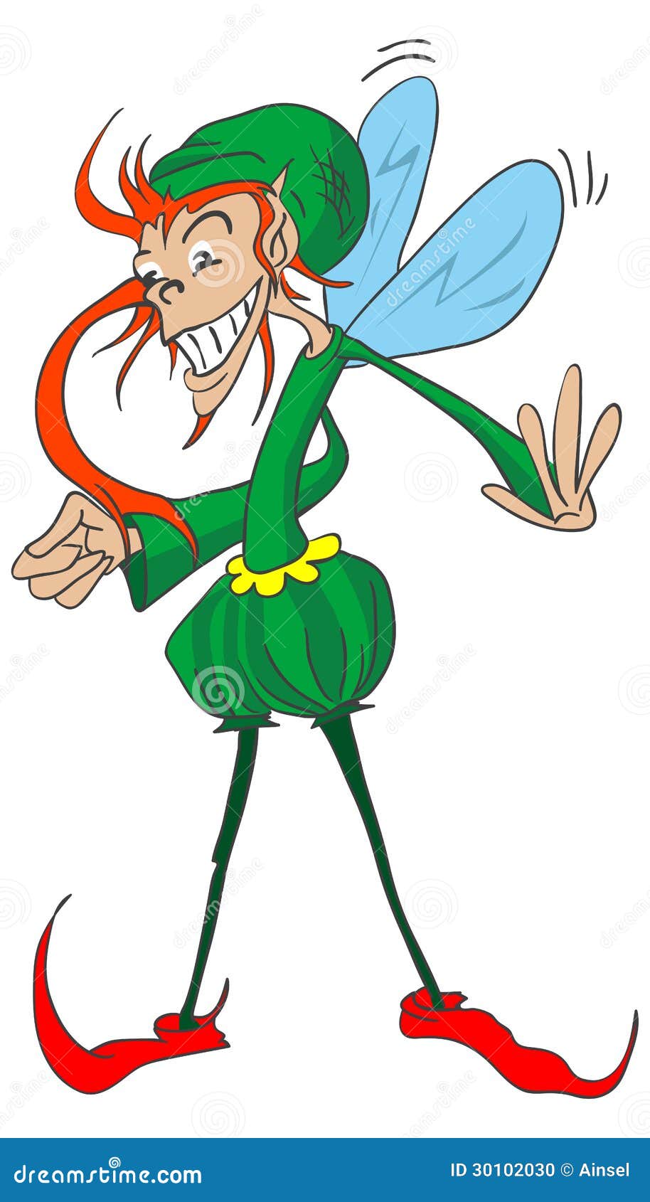 Smiling elf stock illustration. Illustration of cartoon - 30102030