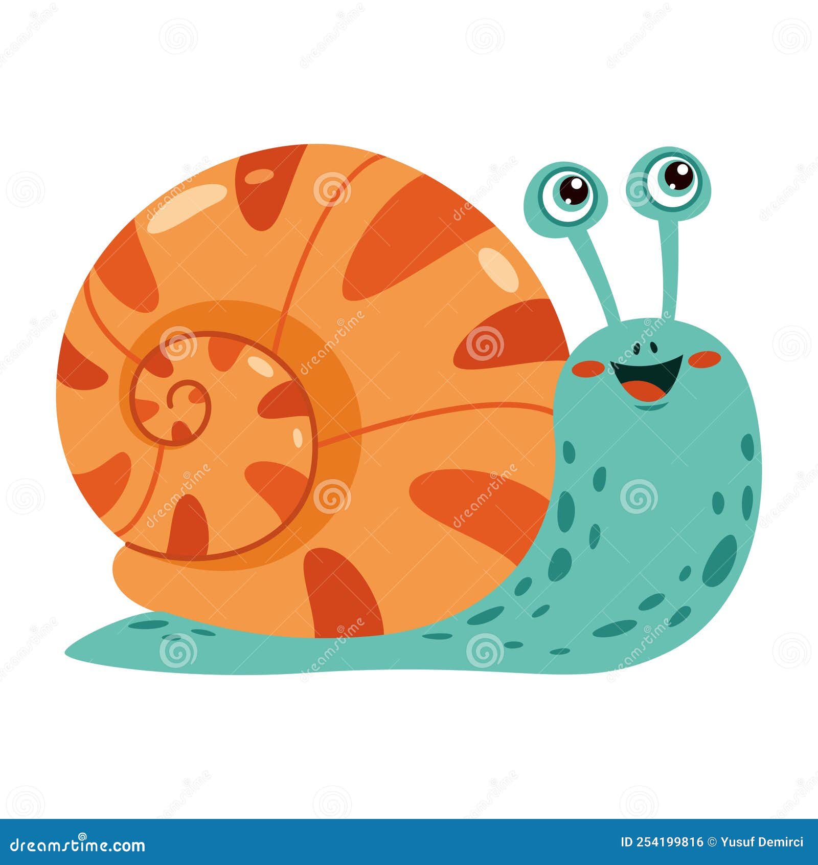 Cartoon Illustration of a Snail Stock Vector - Illustration of animals ...