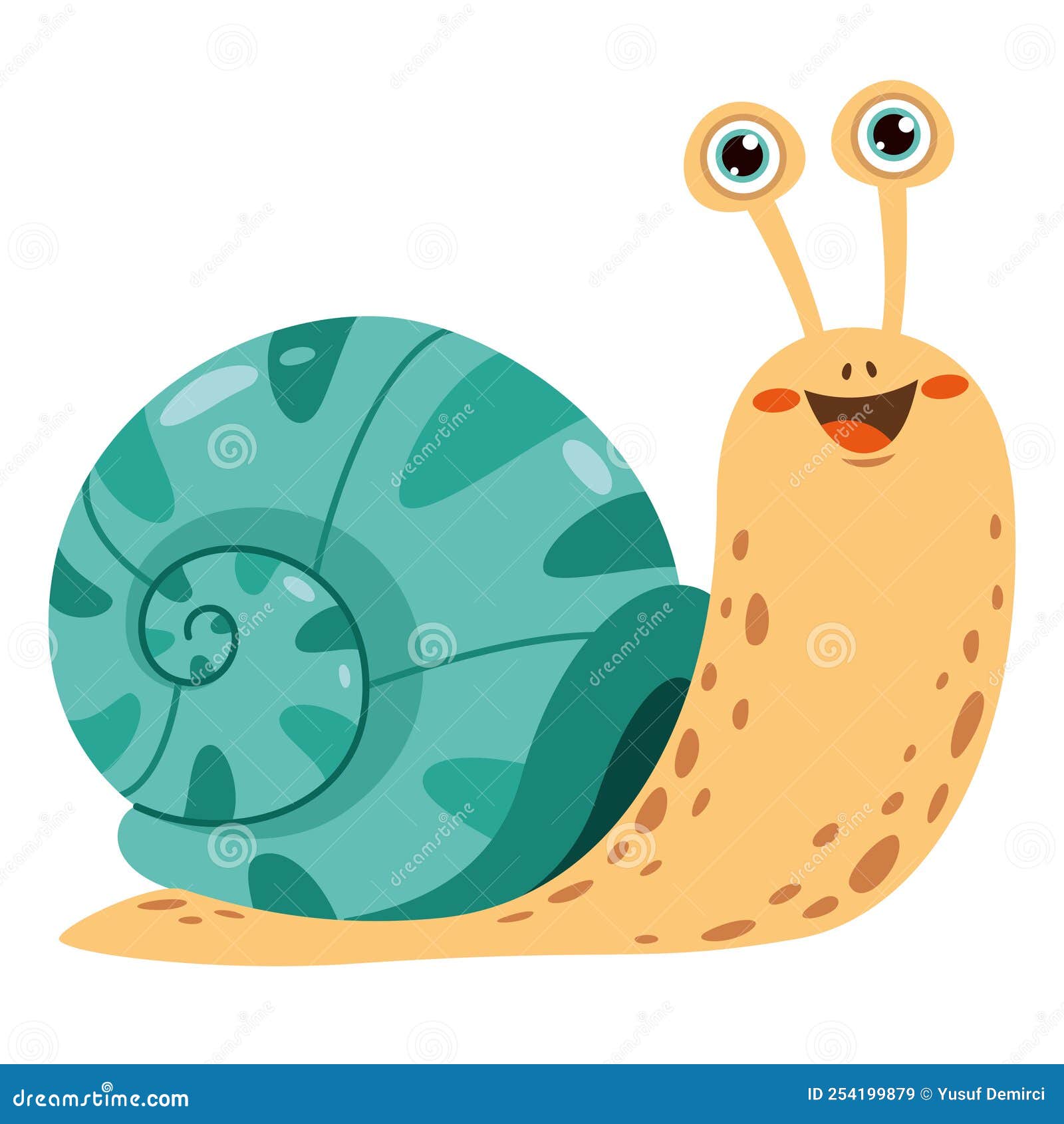 Cartoon Illustration of a Snail Stock Vector - Illustration of animal ...