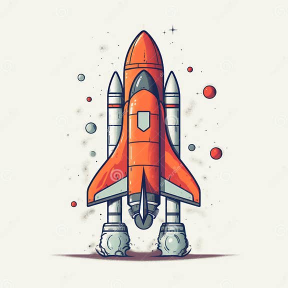 A Cartoon Illustration of a Space Rocket. Stock Illustration ...