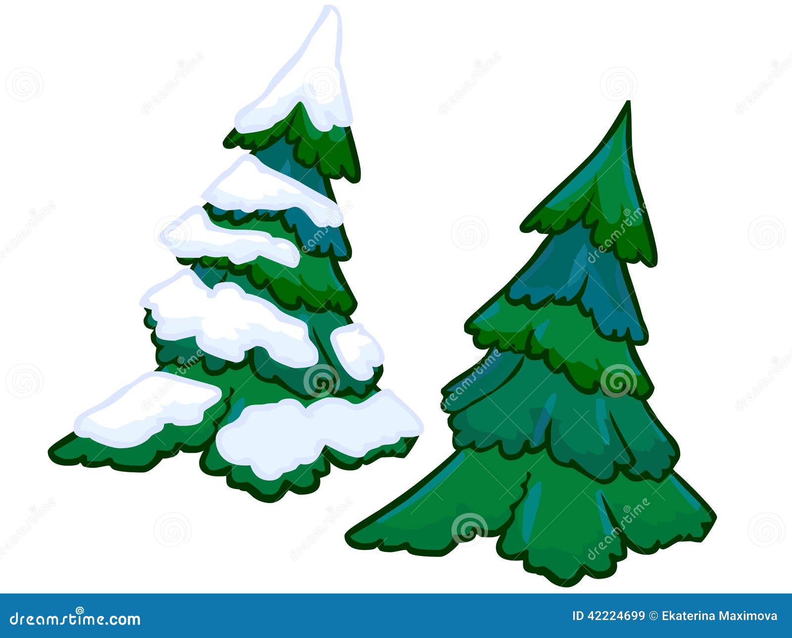 The Cartoon Illustration of a Spruce Tree Stock Illustration ...