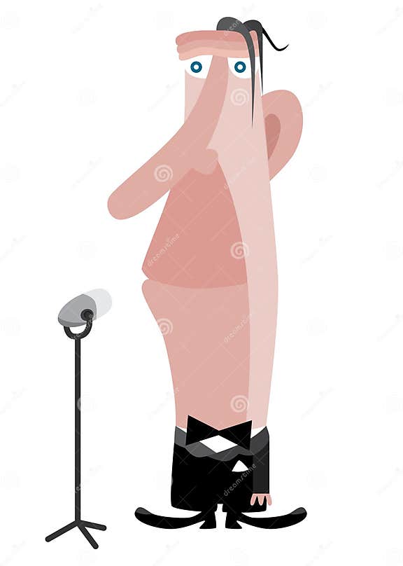Cartoon Illustration of Standing Emcee Stock Vector - Illustration of ...