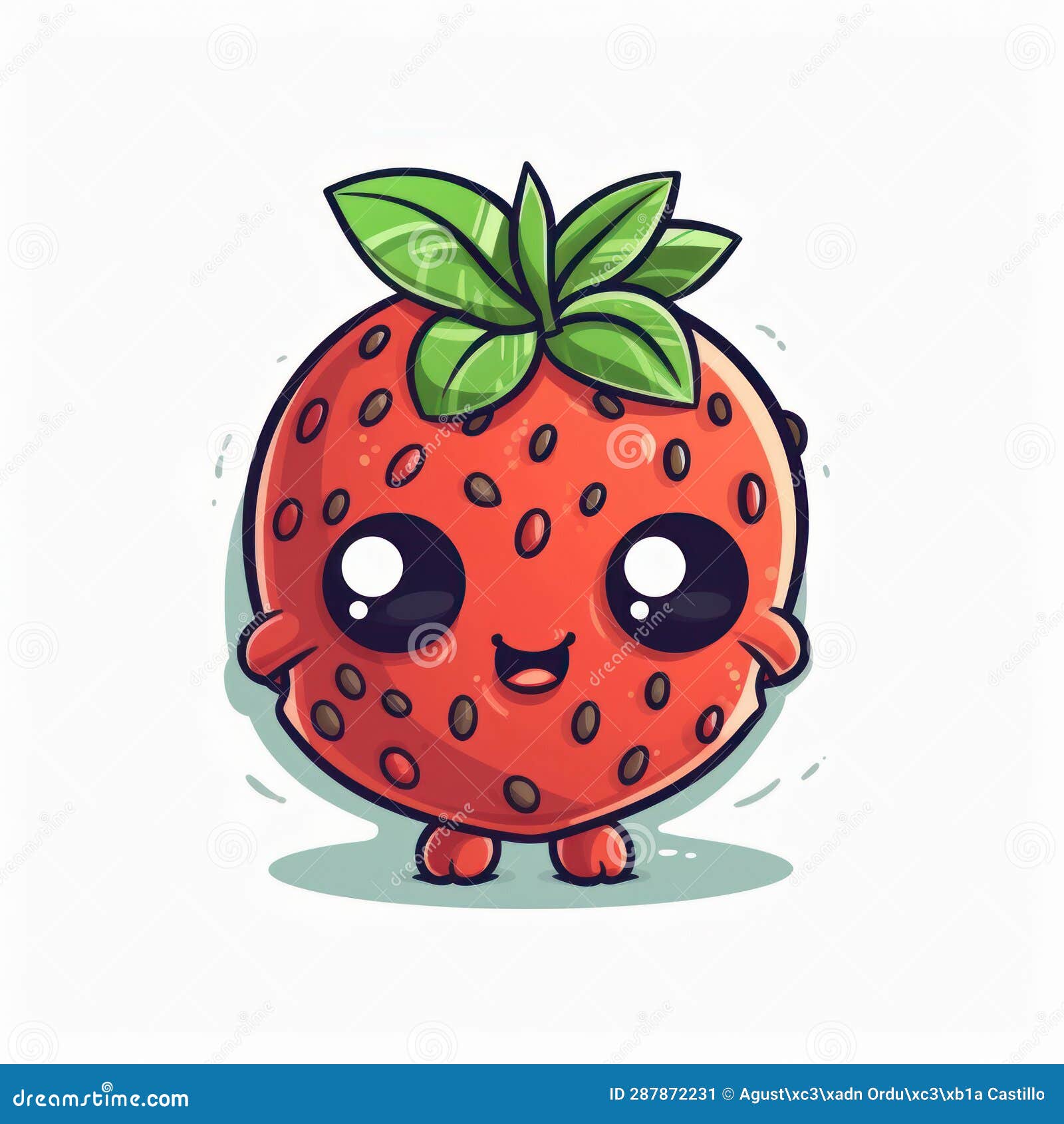A Cartoon Illustration of a Strawberry. Stock Illustration ...