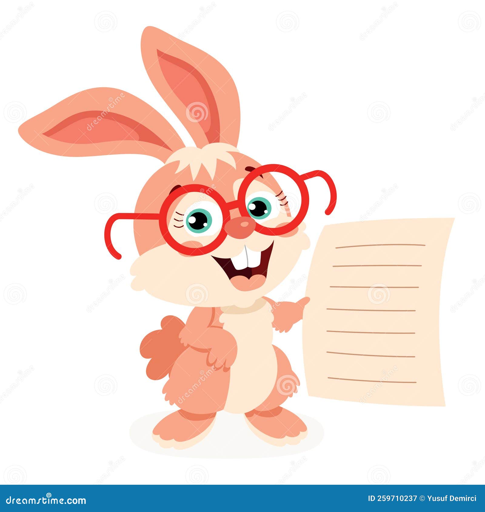 Cartoon Illustration of Student Rabbit Stock Illustration ...