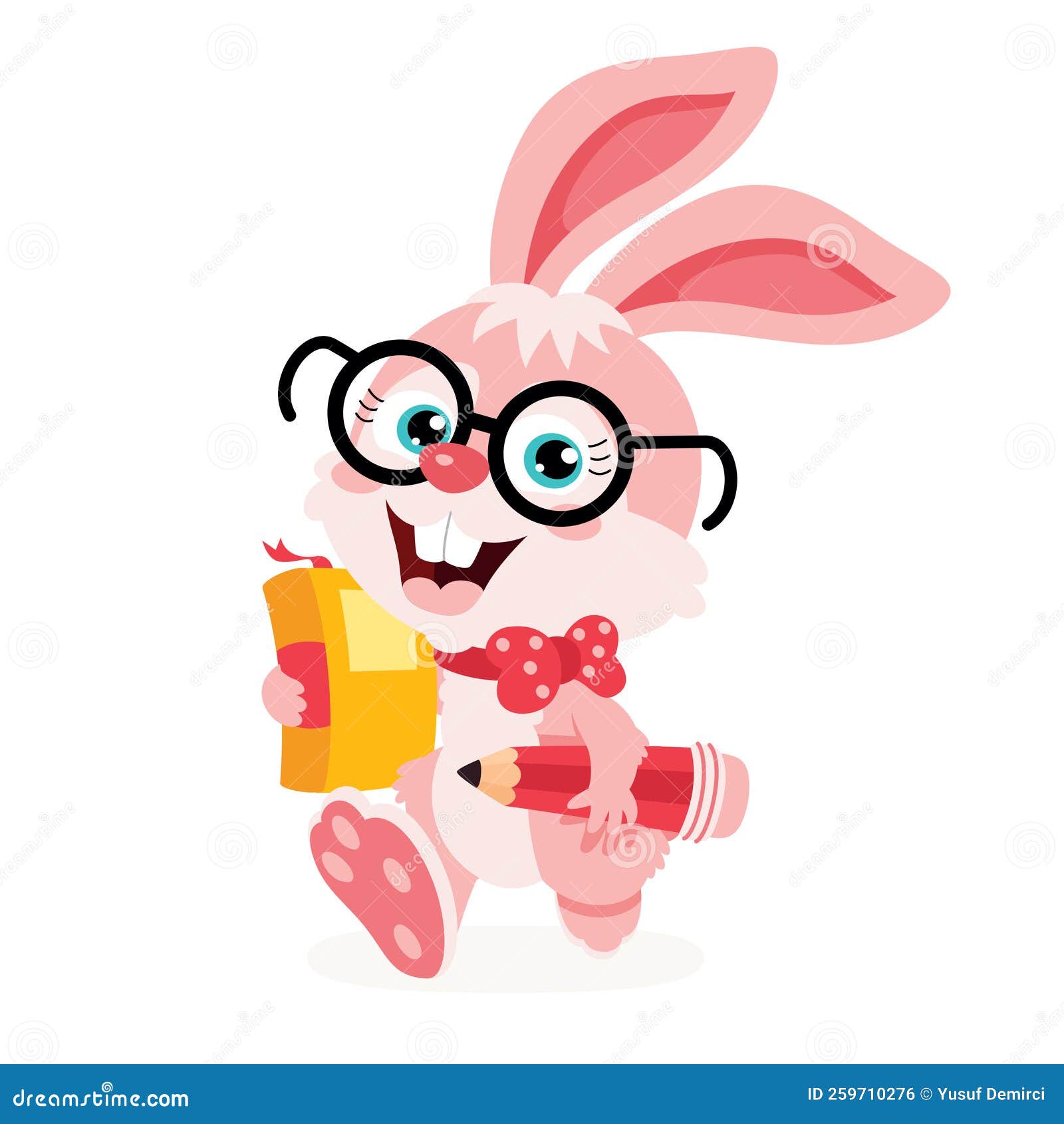 Cartoon Illustration of Student Rabbit Stock Illustration ...