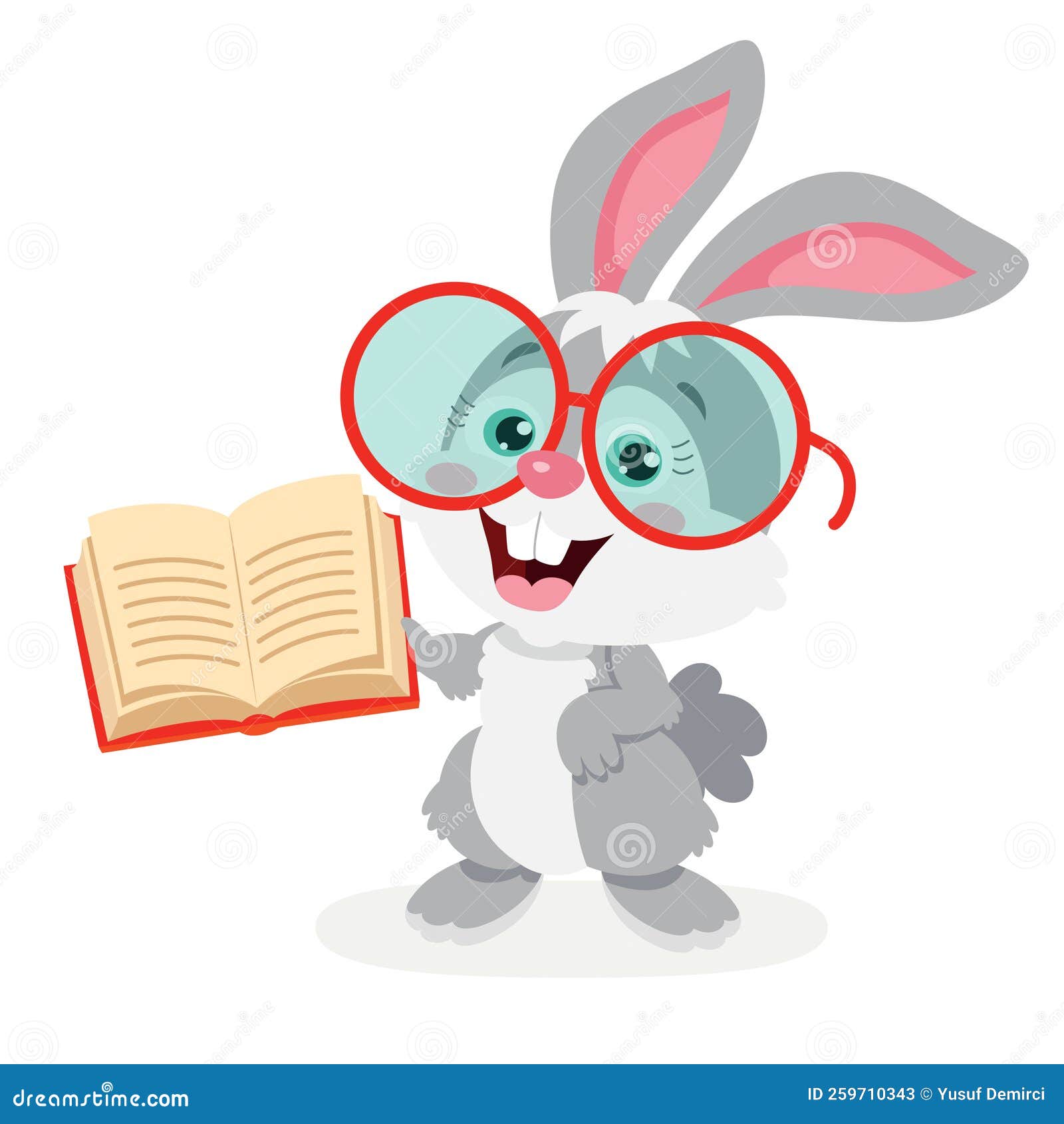 Cartoon Illustration of Student Rabbit Stock Illustration ...
