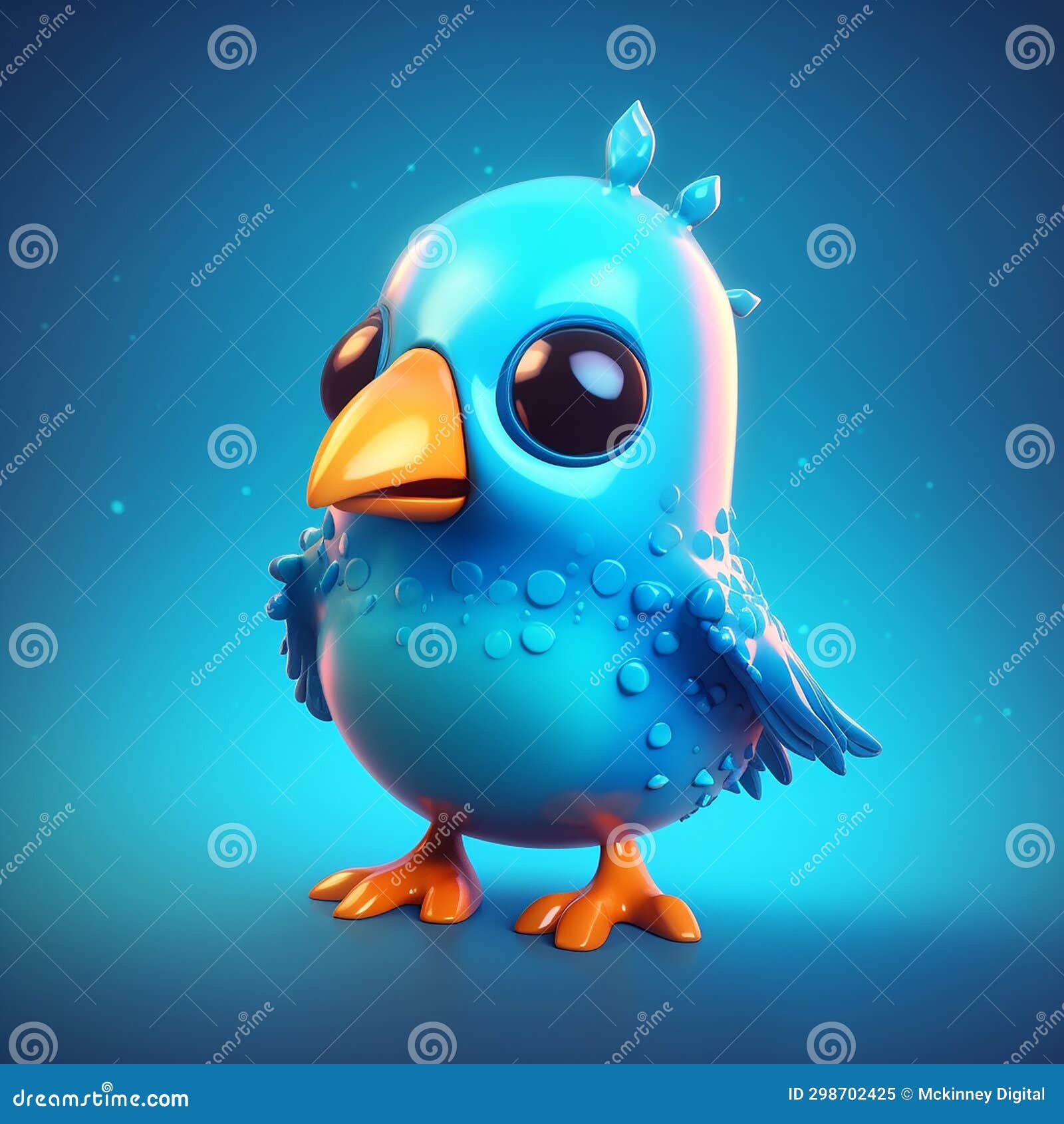 Cartoon Illustration of a Sweet Bluebird Character. Stock Illustration ...
