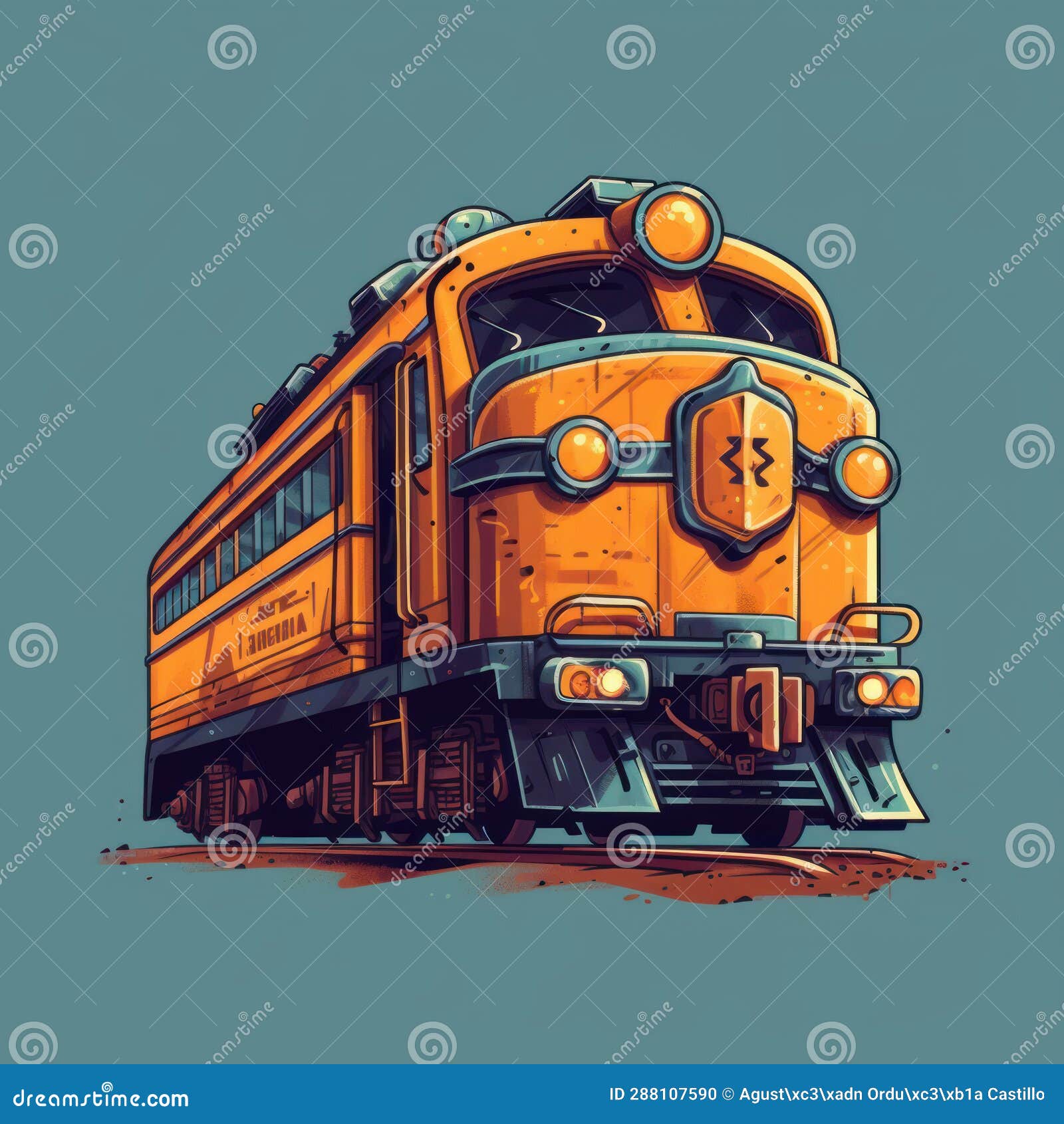 Cartoon Illustration of a Train. Stock Illustration - Illustration of ...