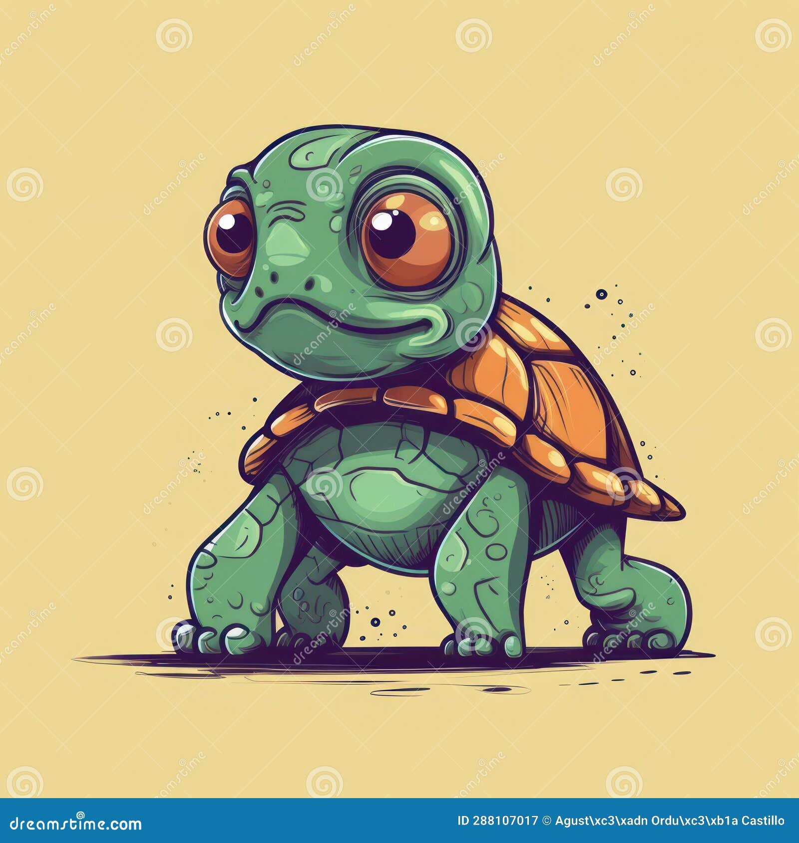 Cartoon Illustration of a Turtle. Stock Illustration - Illustration of ...