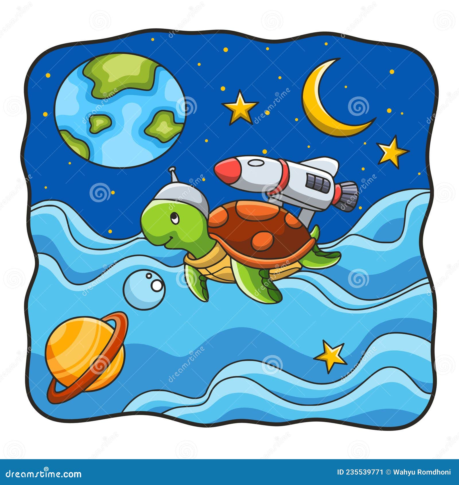 Cartoon Illustration Turtle Flying Stock Vector - Illustration of ...