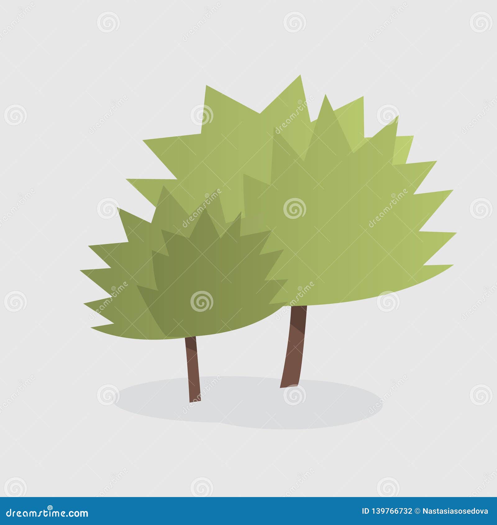 Cartoon Illustration of Two Trees Stock Vector - Illustration of ...