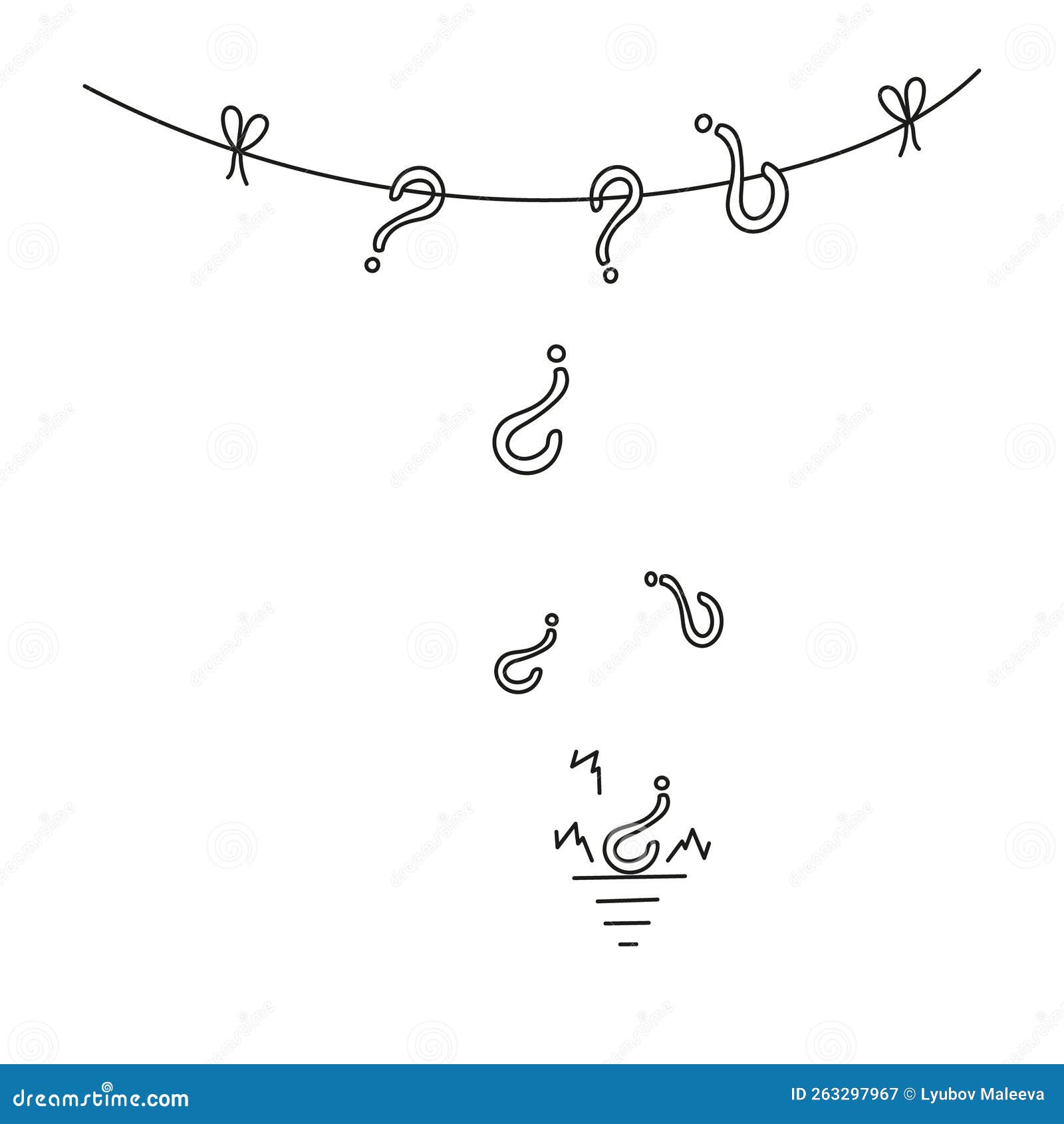 Cartoon Illustration with Unresolved Issues on an Isolated Background ...