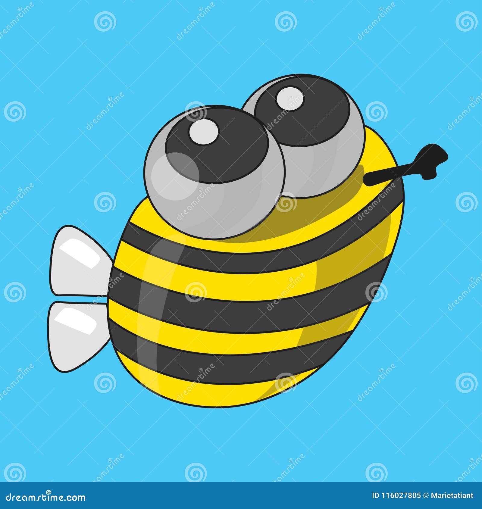 Funny bee, vector. stock vector. Illustration of drawing - 116027805