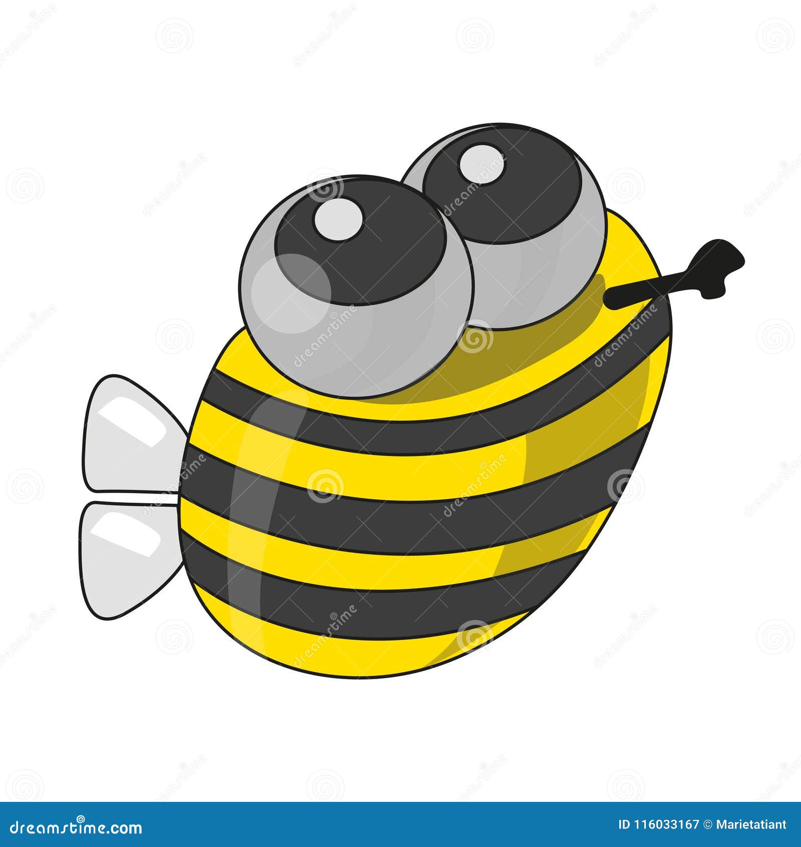 Funny bee, vector. stock vector. Illustration of expression - 116033167